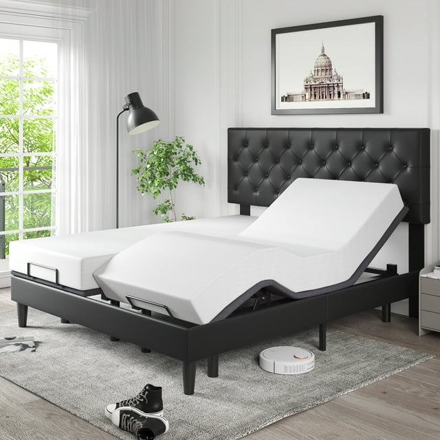 SHA CERLIN Basic Split King Size Ergonomic Adjustable Bed Base with ...
