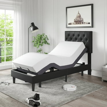 Sha Cerlin Grey Full Size Platform Bed Frame with Wingback, Tufted ...