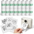 SHAANXIXIAN 16 Rolls White Self-Adhesive Thermal Paper Rolls 53mm x ...