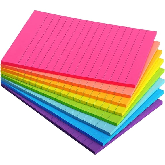 SHAANXIXIAN 8 Pads Lined Sticky Notes 4x6 in, Sticky Notes with Lines ...