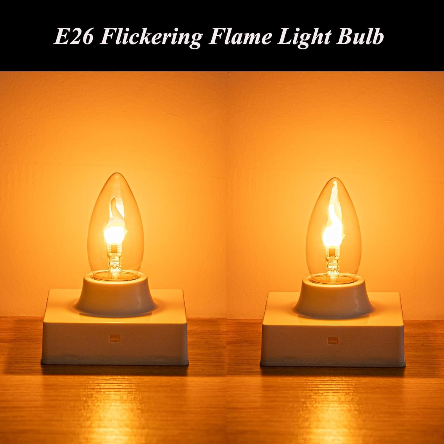 SHAANXIXIAN Flickering Light Bulbs E26 Base LED Fire Effect Flicker ...
