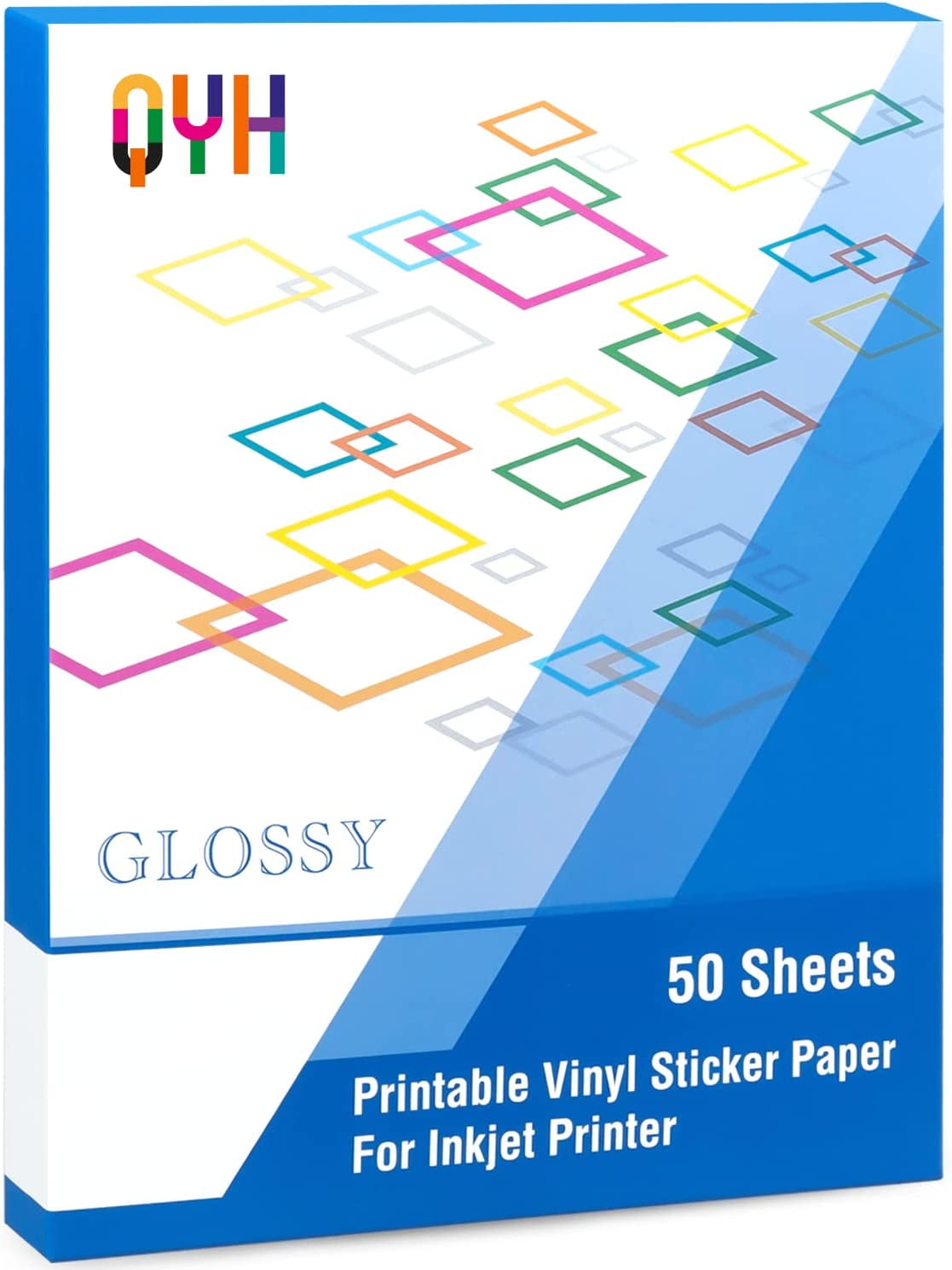 SHAANXIXIAN Printable Vinyl for Inkjet Printer Glossy 50 Sheets Sticker ...