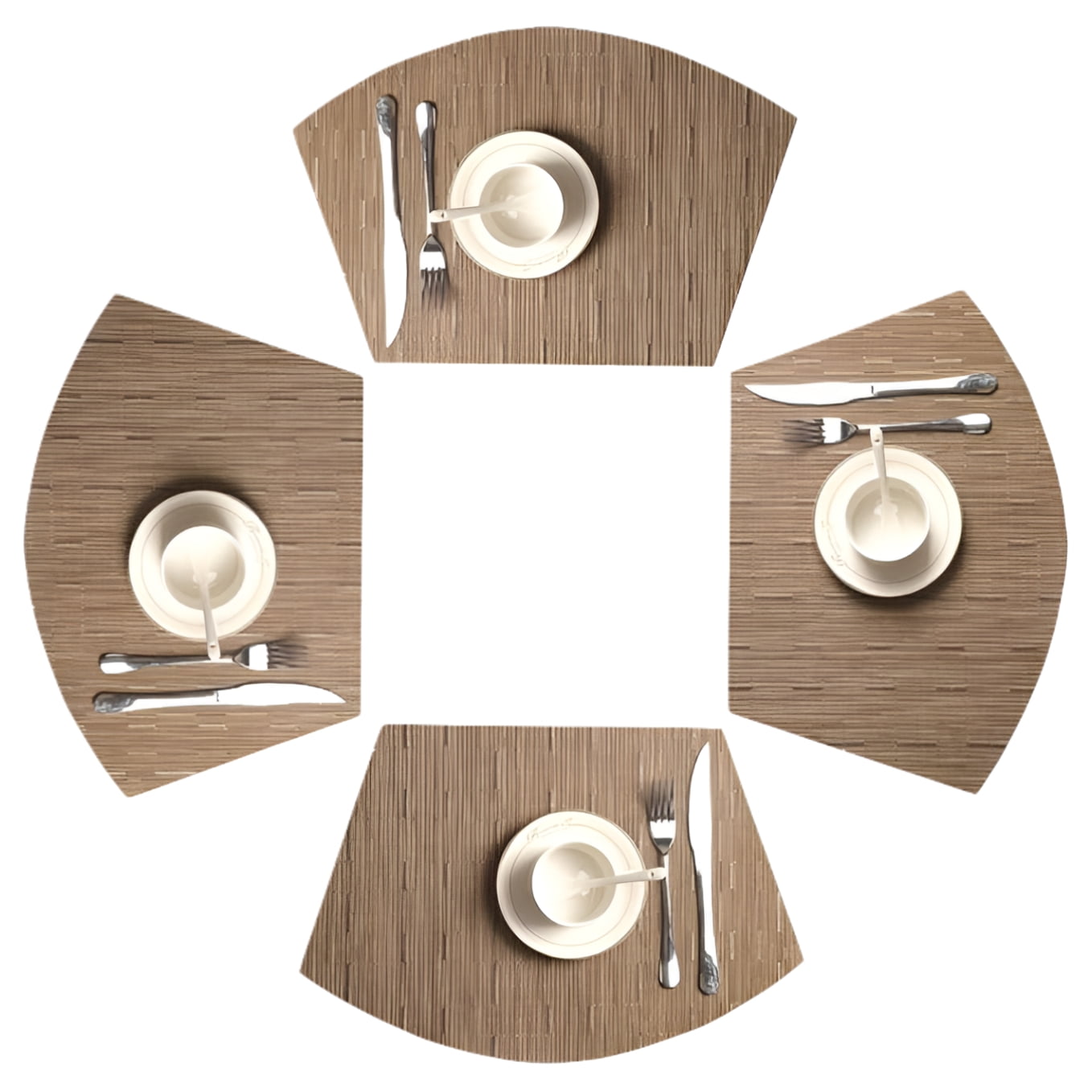 SHACOS Round Table Placemats Set of 4 Wedge Placemats Heat Resistant ...