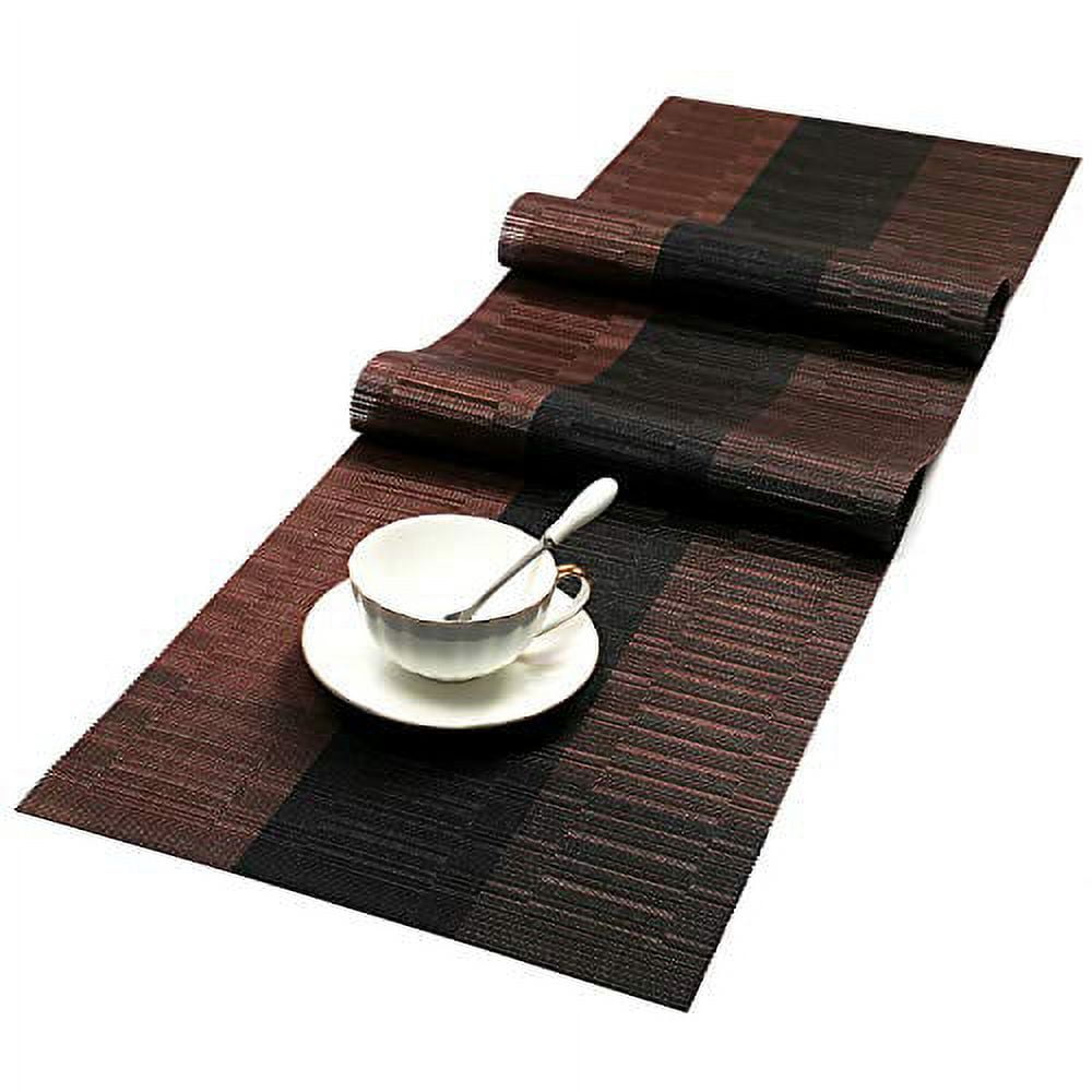 SHACOS Woven Vinyl Table Runner for Indoor Outdoor Runner Table Mats 54 ...