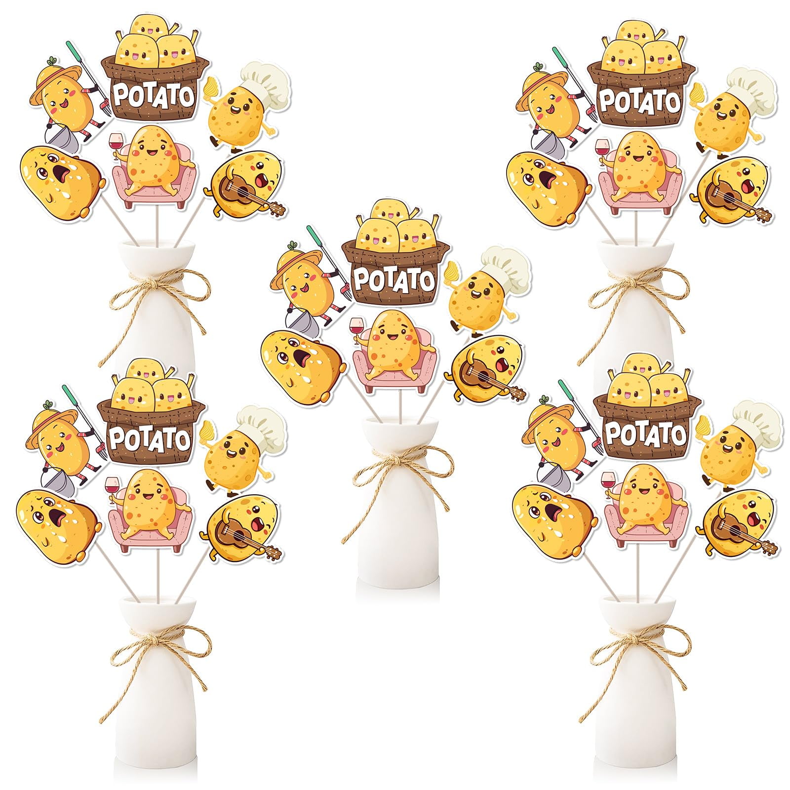 SHADOAMP Potato Party Decorations, 24pcs Potato Table Centerpieces ...