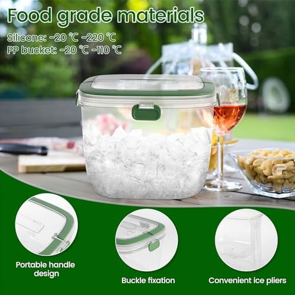 SHAFUFU Ice Bucket with Lid and Tong Sealed Ice Bucket Container with ...