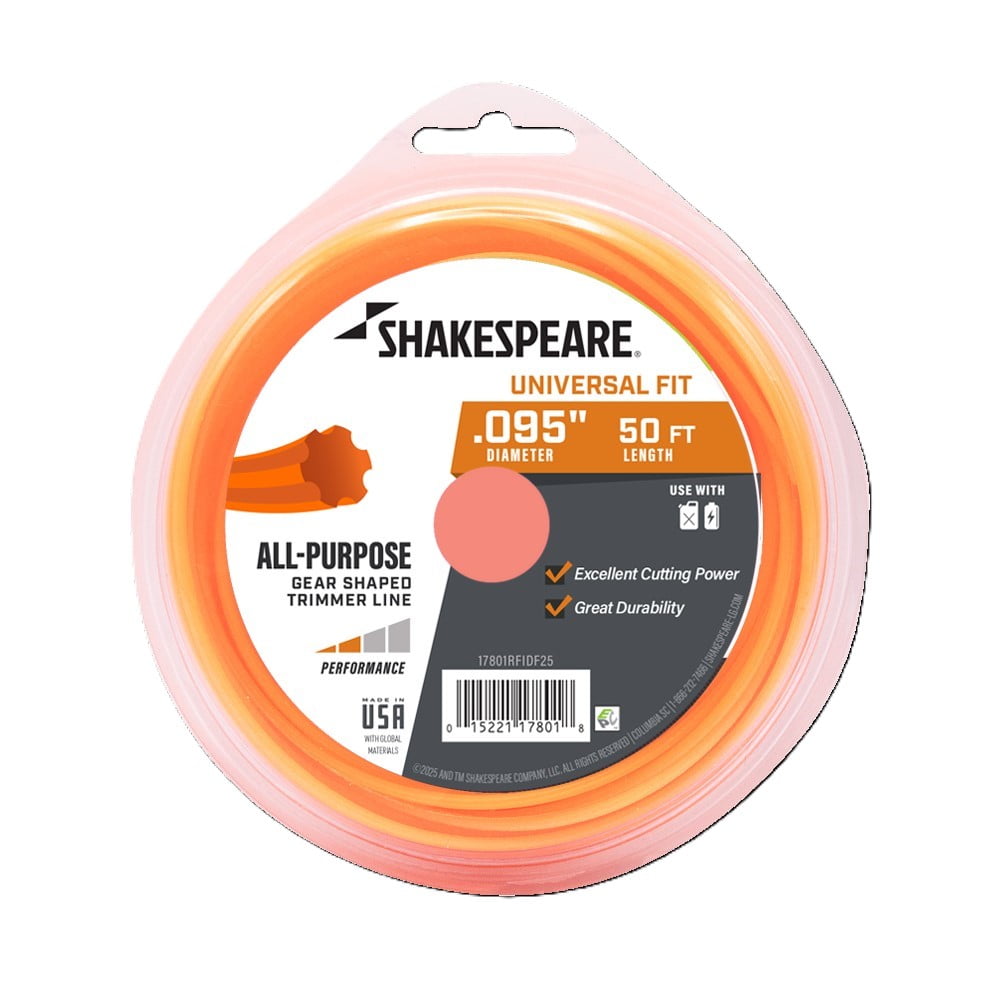 SHAKESPEARE 0.095" x 50' All Purpose String Trimmer Line - Orange, Gear ...