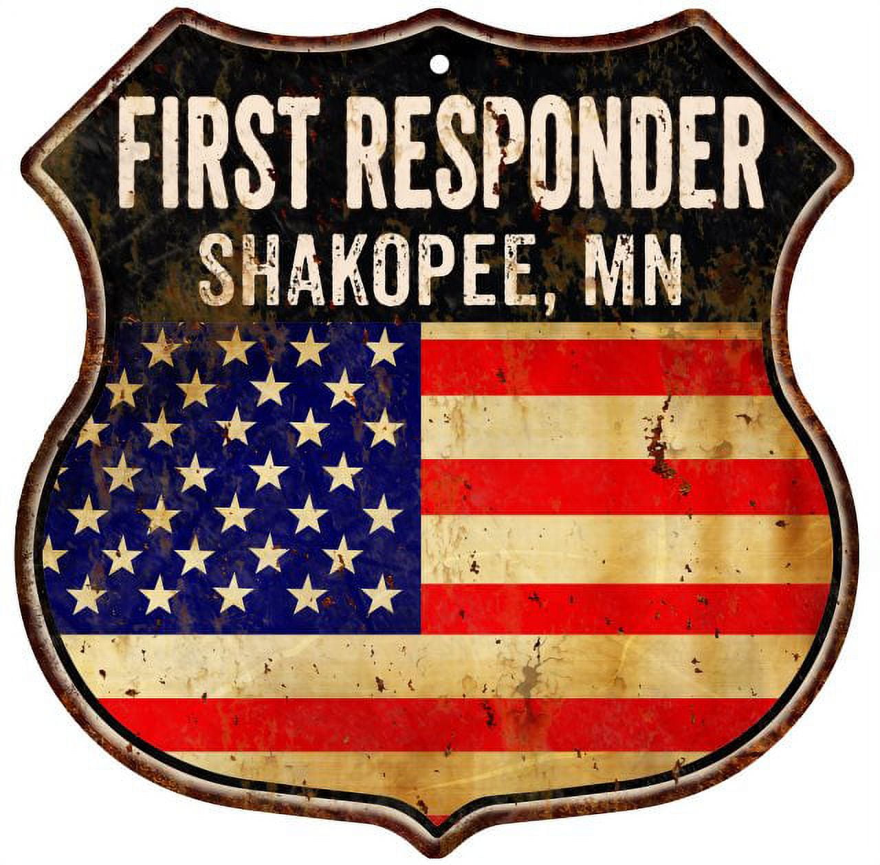 SHAKOPEE, MN First Responder USA 12x12 Metal Sign Fire Police ...