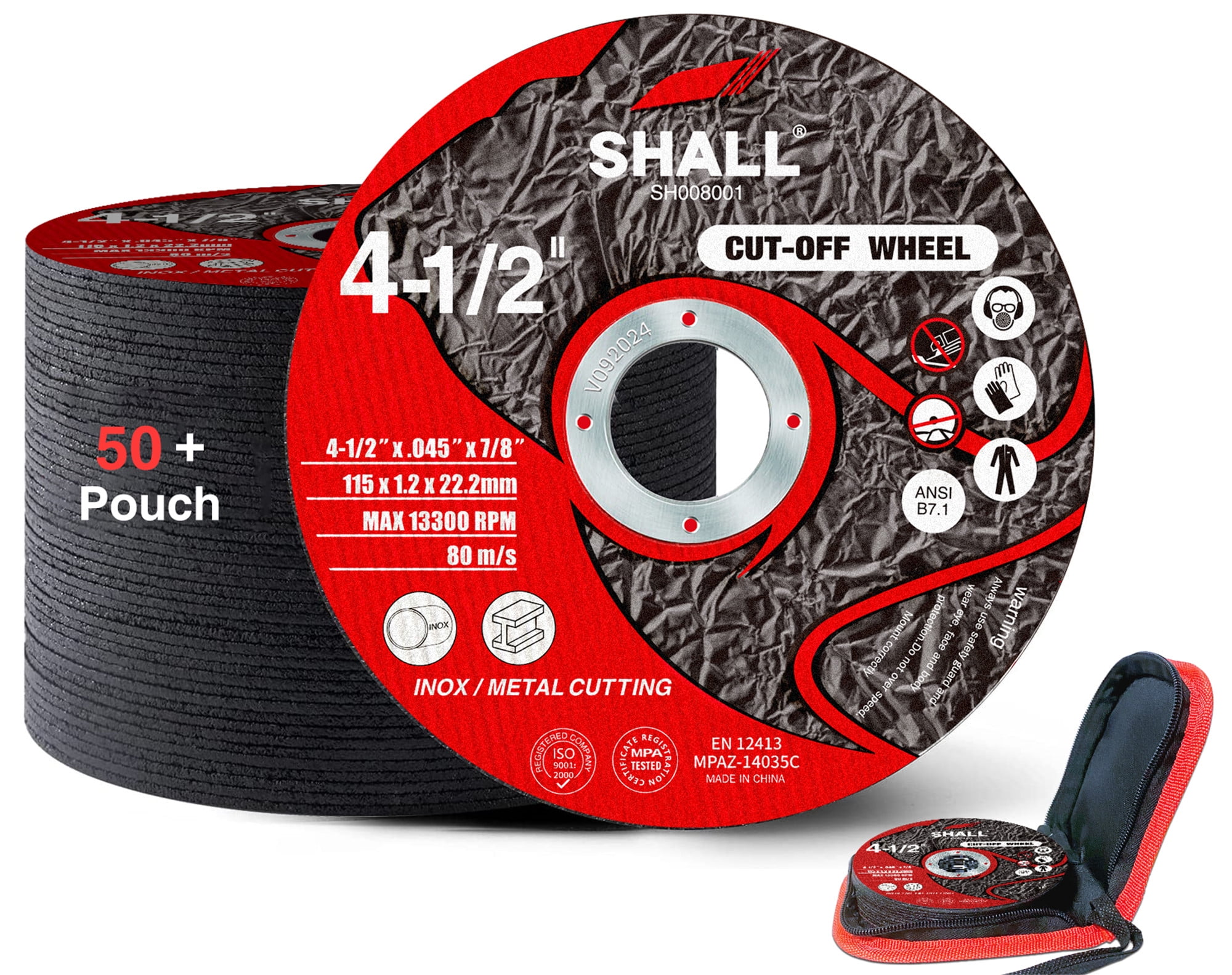 SHALL 50pcs 4 1/2 inch Cut Off Wheels, Metal Cutting Disc for Angle ...