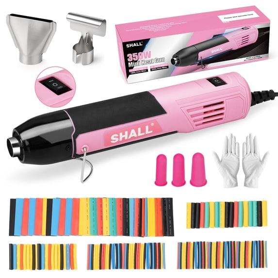 SHALL Mini Heat Gun, 350W Heat Gun for Crafting with 2 Nozzles, Dual ...