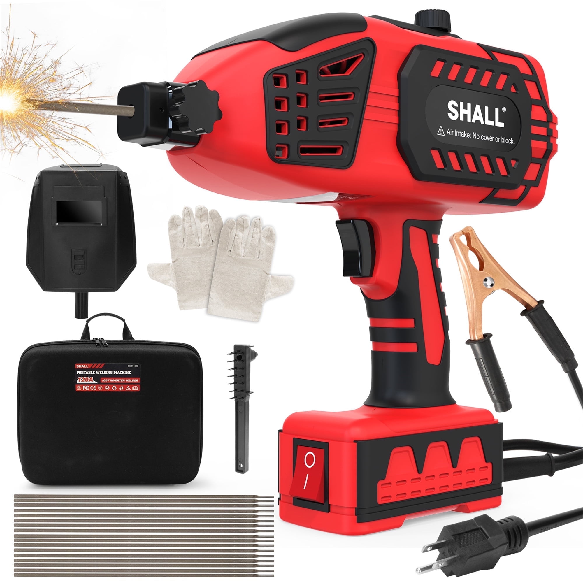 "SHALL Portable Stick Welding Machine, 110V ARC Welder, 0-120 Amp ...