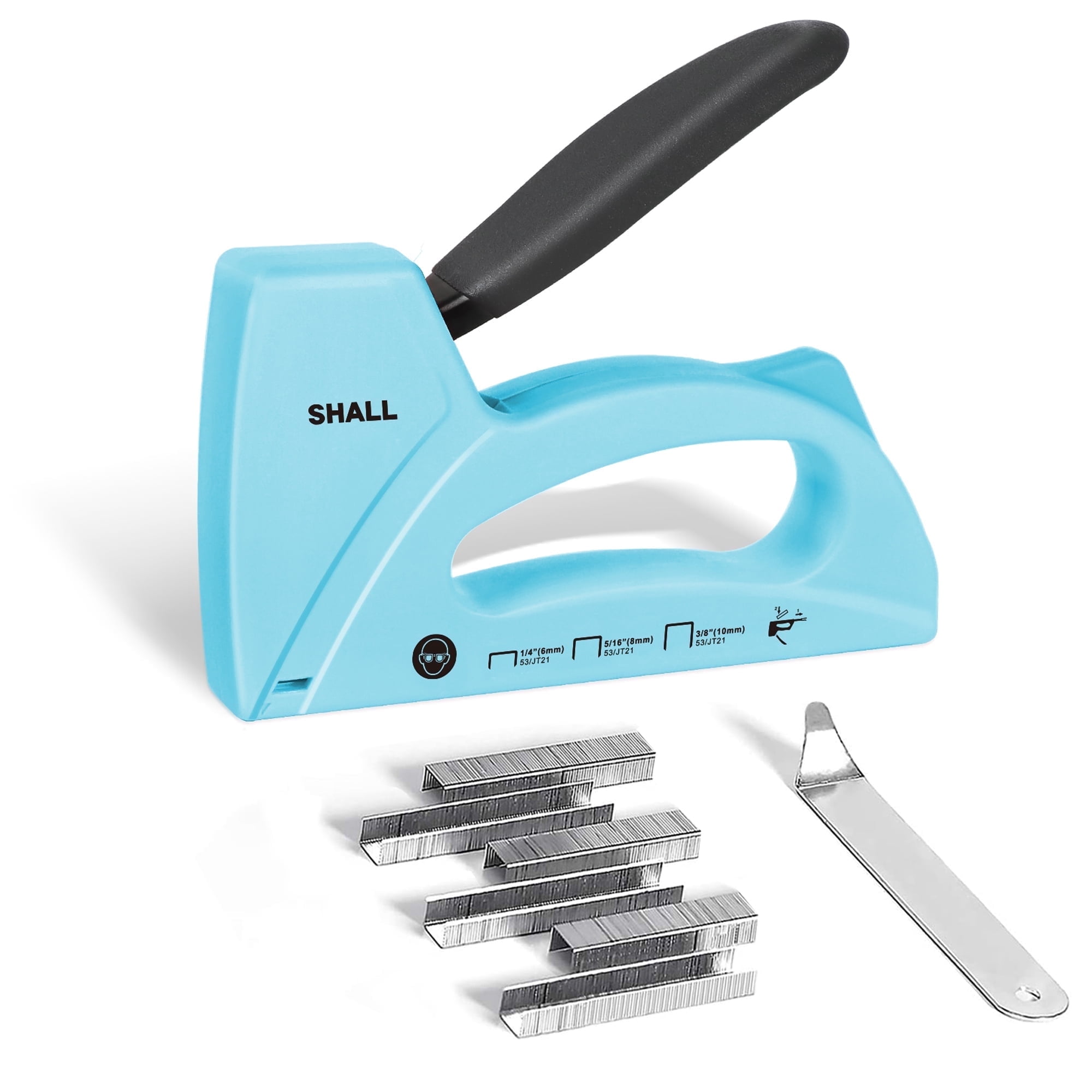 SHALL Upholstery Staple Gun, Light-Duty, JT21 Staples 1600pcs, Blue ...