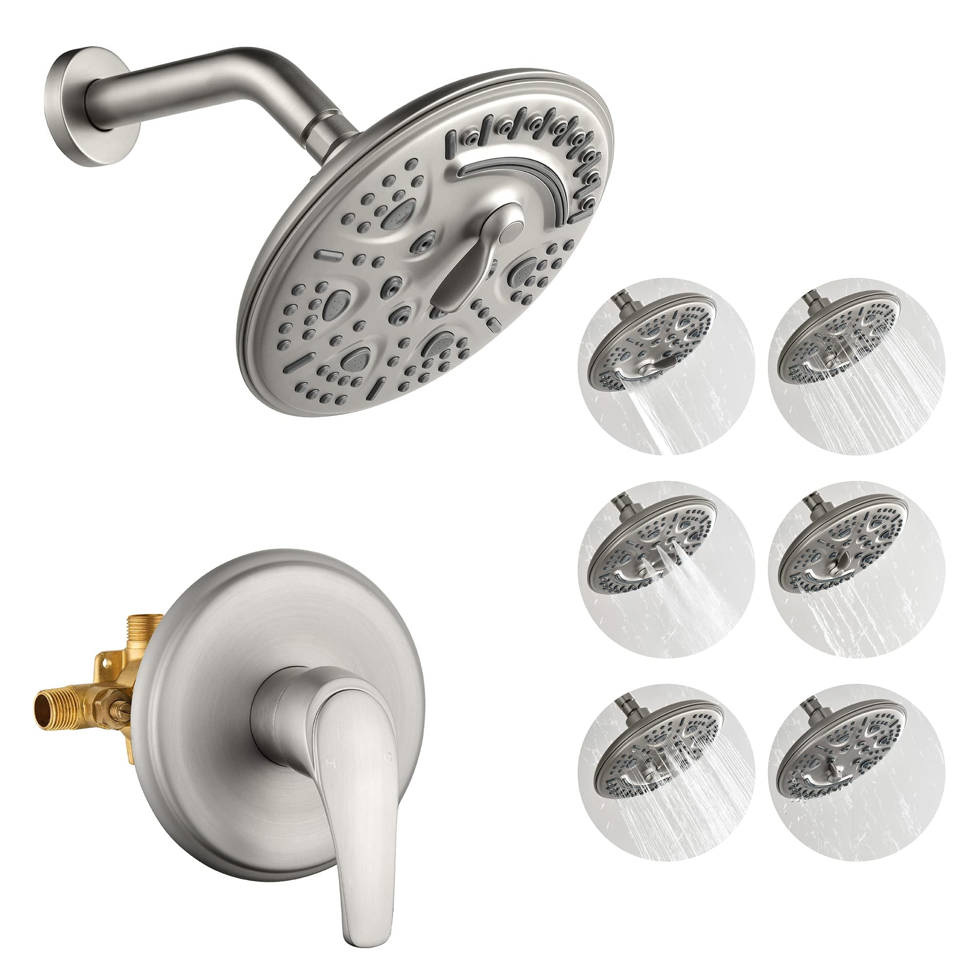 SHAMANDA Luxury Shower System with Valve, Shower Faucet Sets Complete ...