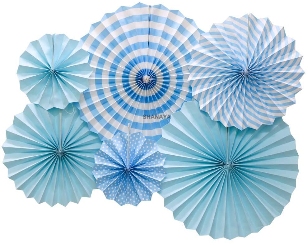 SHANAYA Pack of 6 Pieces Wall Decoration Set Colourful Ground Paper ...