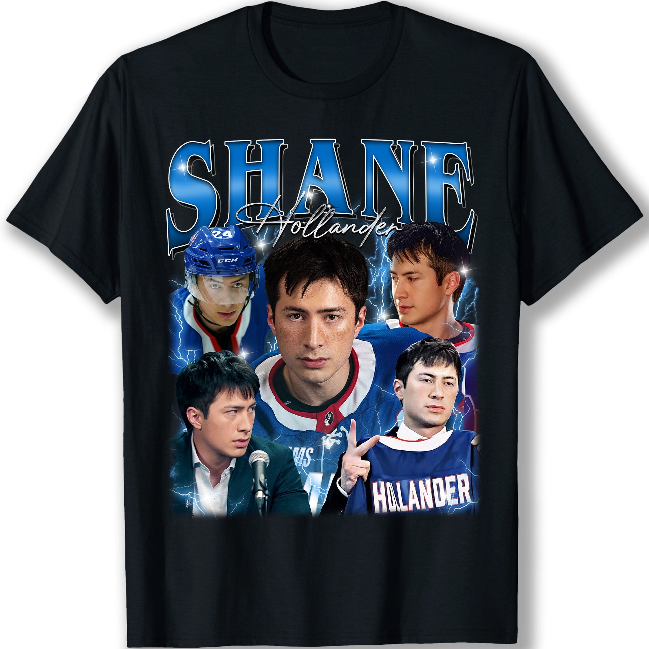 SHANE Hollander Vintage Sports Jersey Collage Graphic T-Shirt by Ilya ...