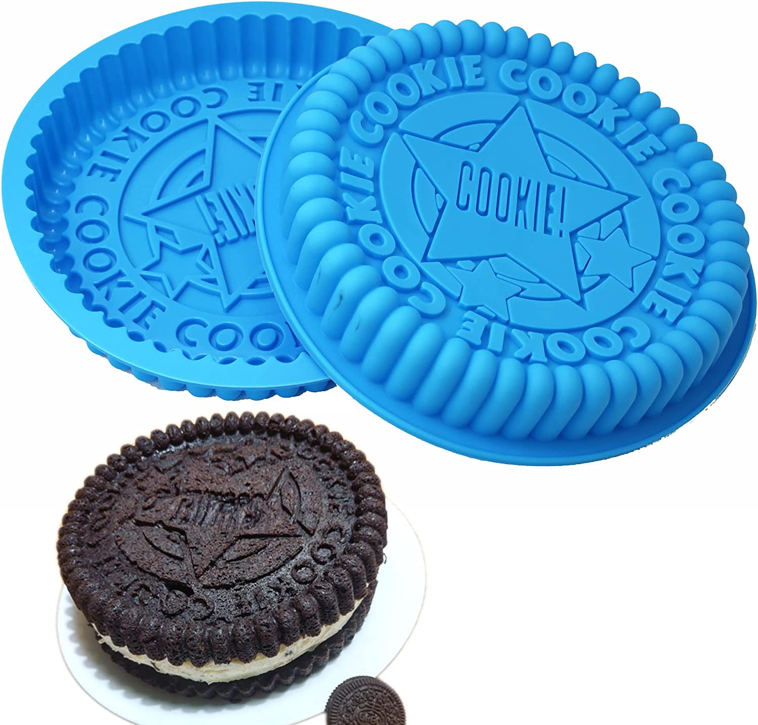 2 pcs Premium Silicone Mold for Giant Oreo Cookie Cake, 7.5inch Rock ...