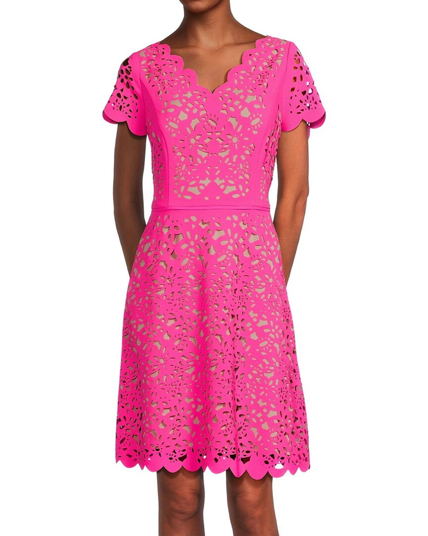 SHANI womens FOCUS by V-Neck A-Line Laser Cutting Dress, 14 - Walmart.com
