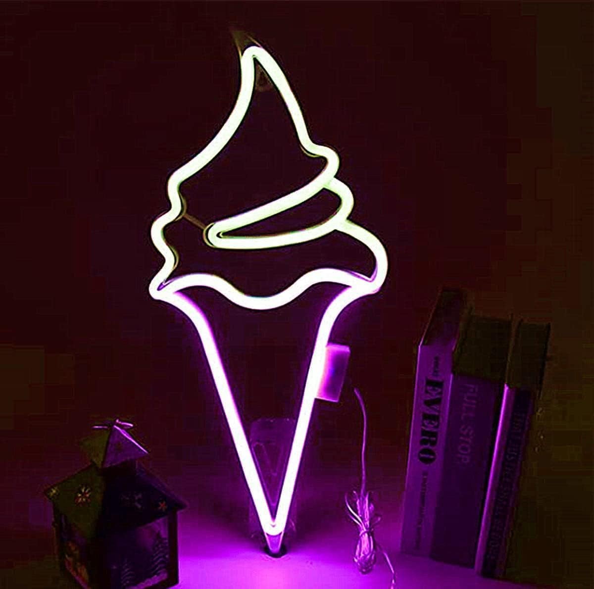 SHANJIA LED Neon Light Sign, Ice Cream Neon LightsLed Neon Light Ice ...