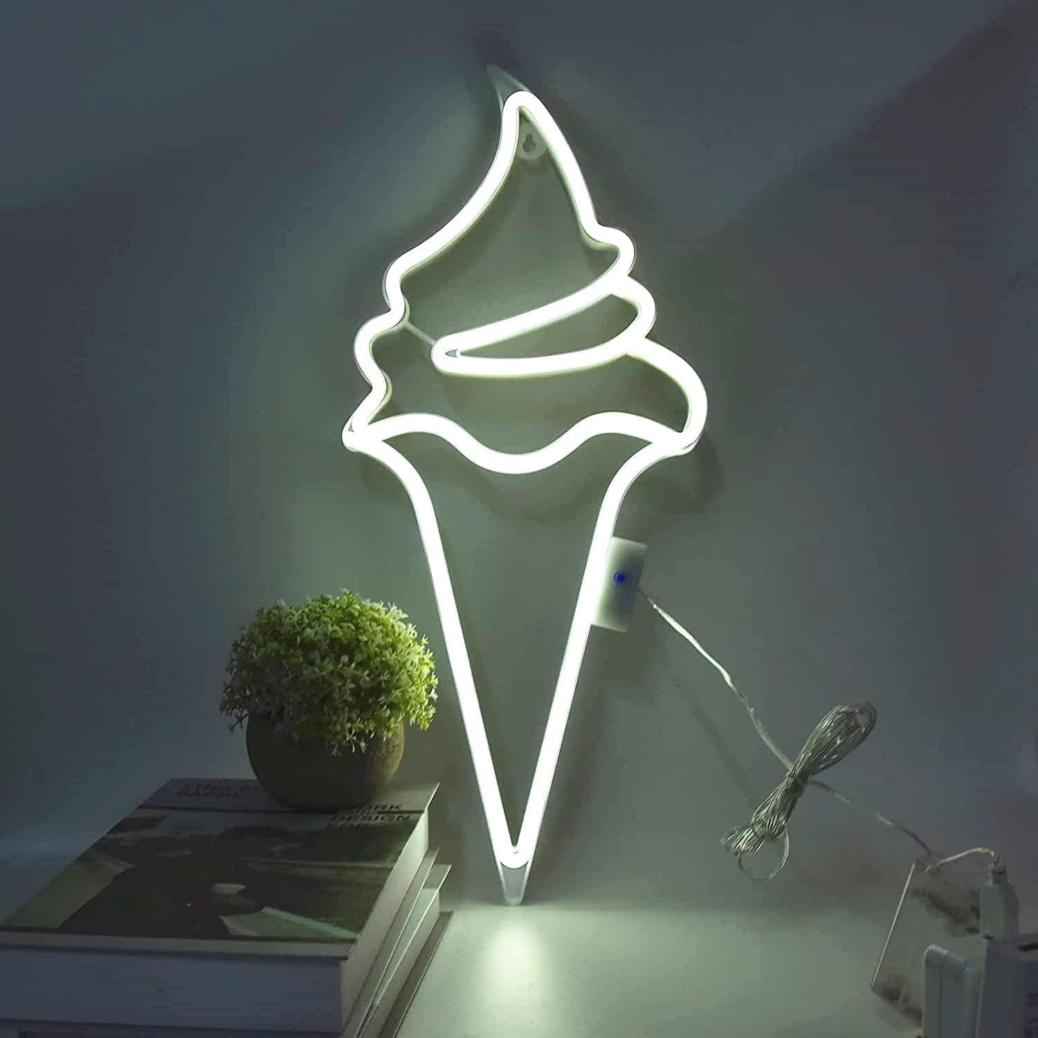 SHANJIA LED Neon Light Sign, Ice Cream Neon LightsLed Neon Light Ice ...