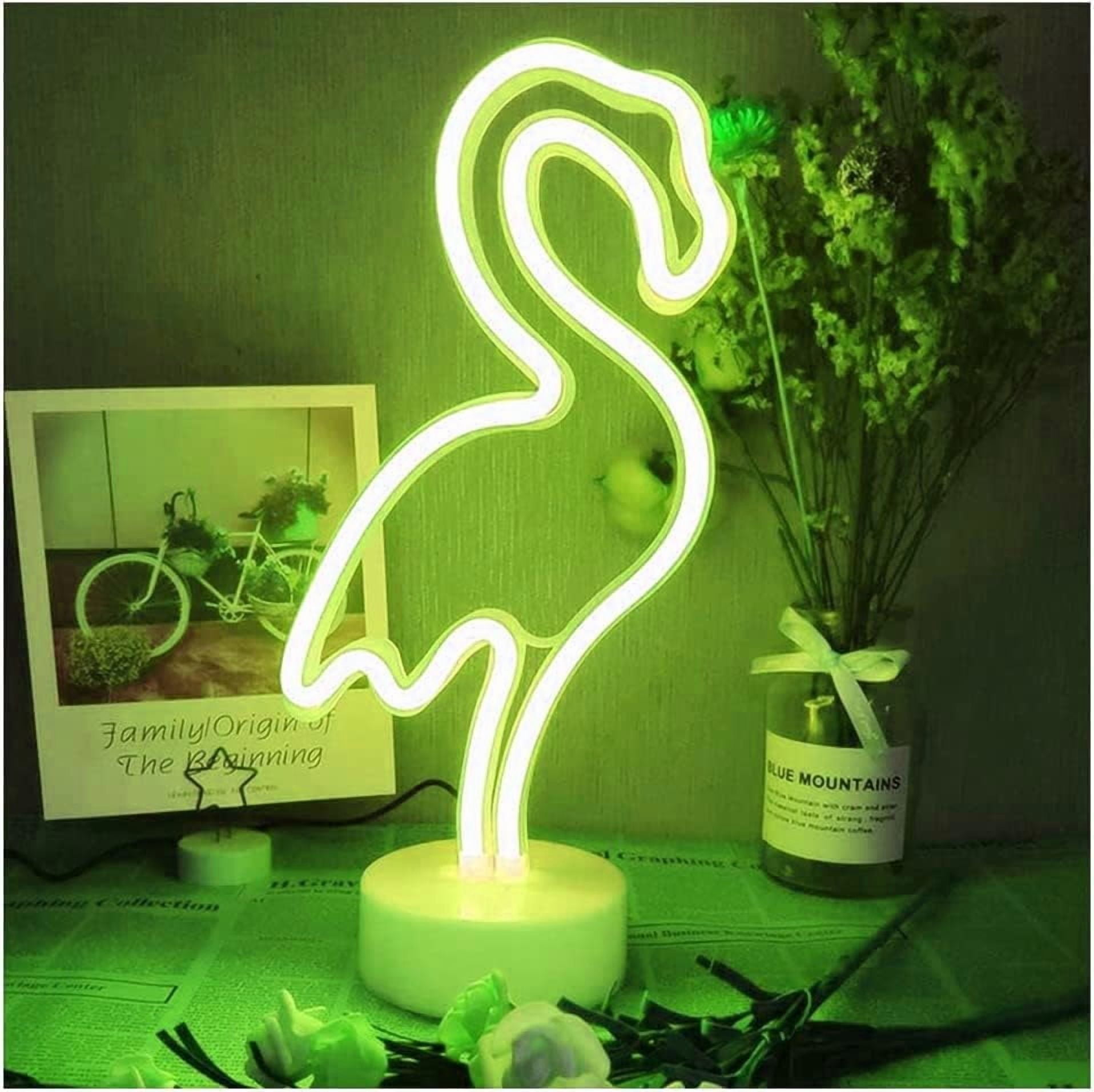 SHANJIA Neon Sign, LED Decor Night Light USB/Battery Flamingo Neon ...