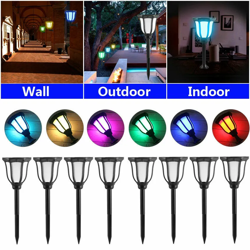 SHANNA 10 Pack Solar Pathway Lights Outdoor Waterproof Garden Lights 6 ...