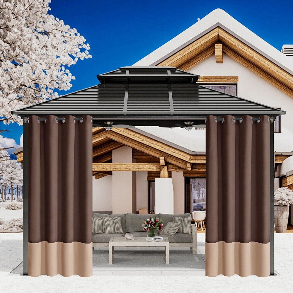 SHANNA 100% Waterproof Outdoor Curtains Windproof Weatherproof Porch ...