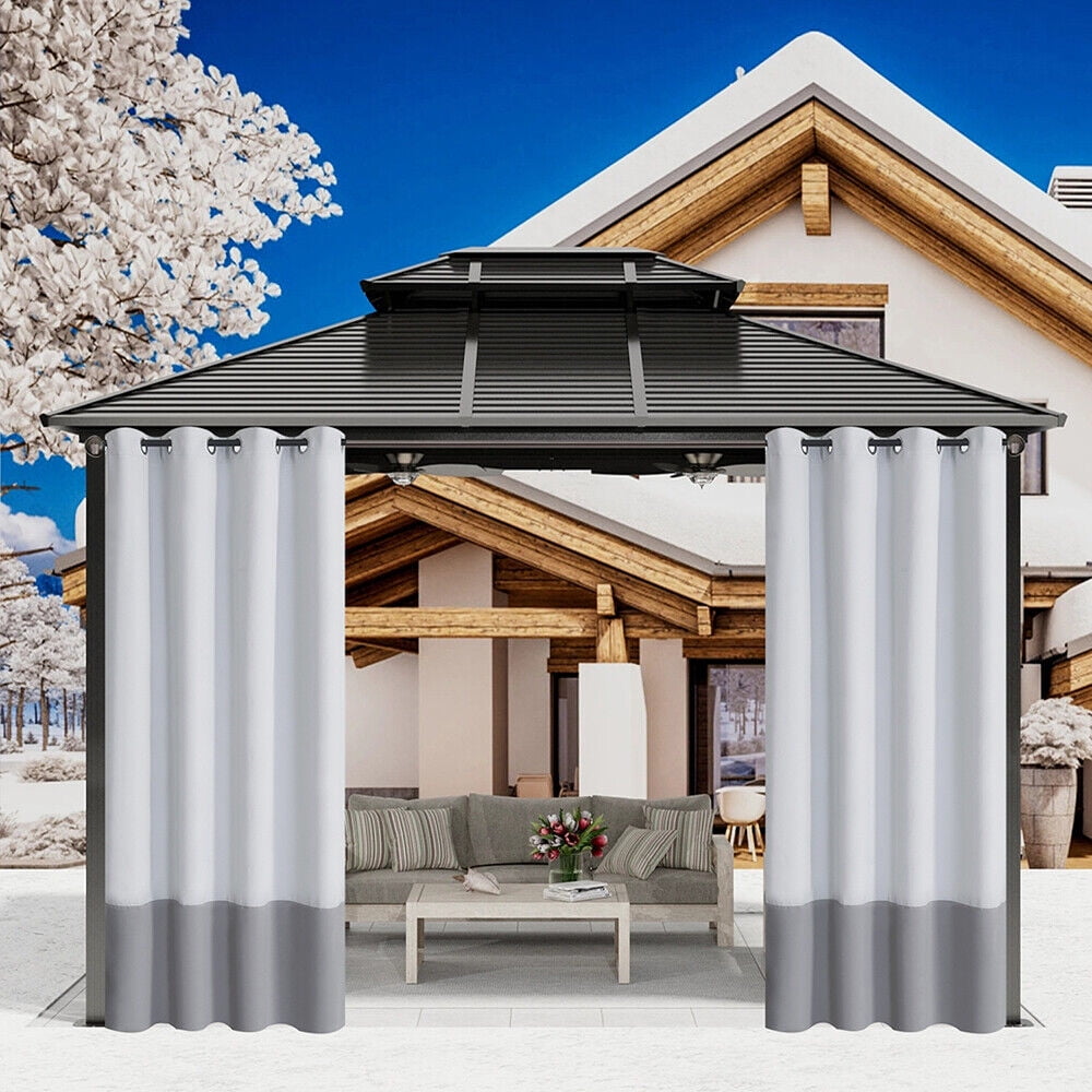SHANNA 100% Waterproof Outdoor Curtains Windproof Weatherproof Porch ...