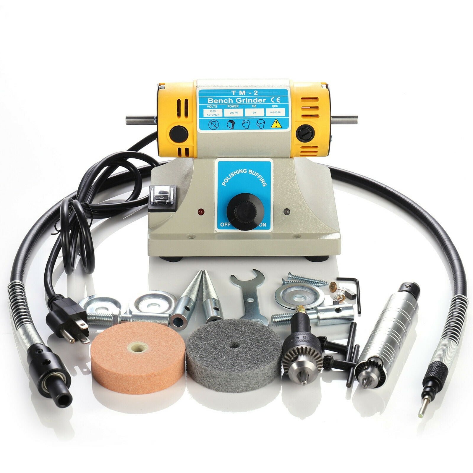 SHANNA 110V Jewelry Rock Gem Polishing Buffer Machine Bench Lathe ...