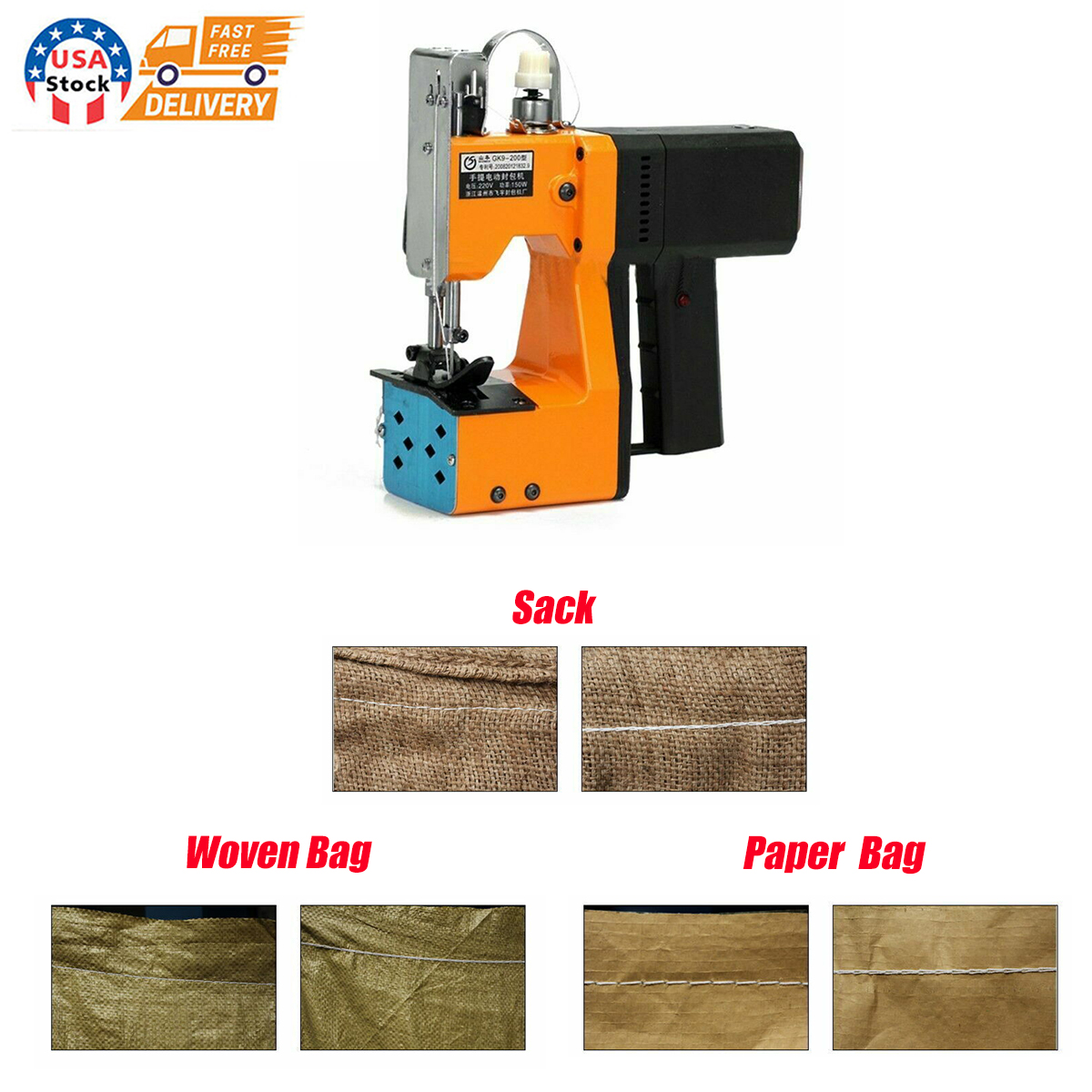 SHANNA 220V Portable Electric Sewing Machine Paper Bag Sewing Machine ...