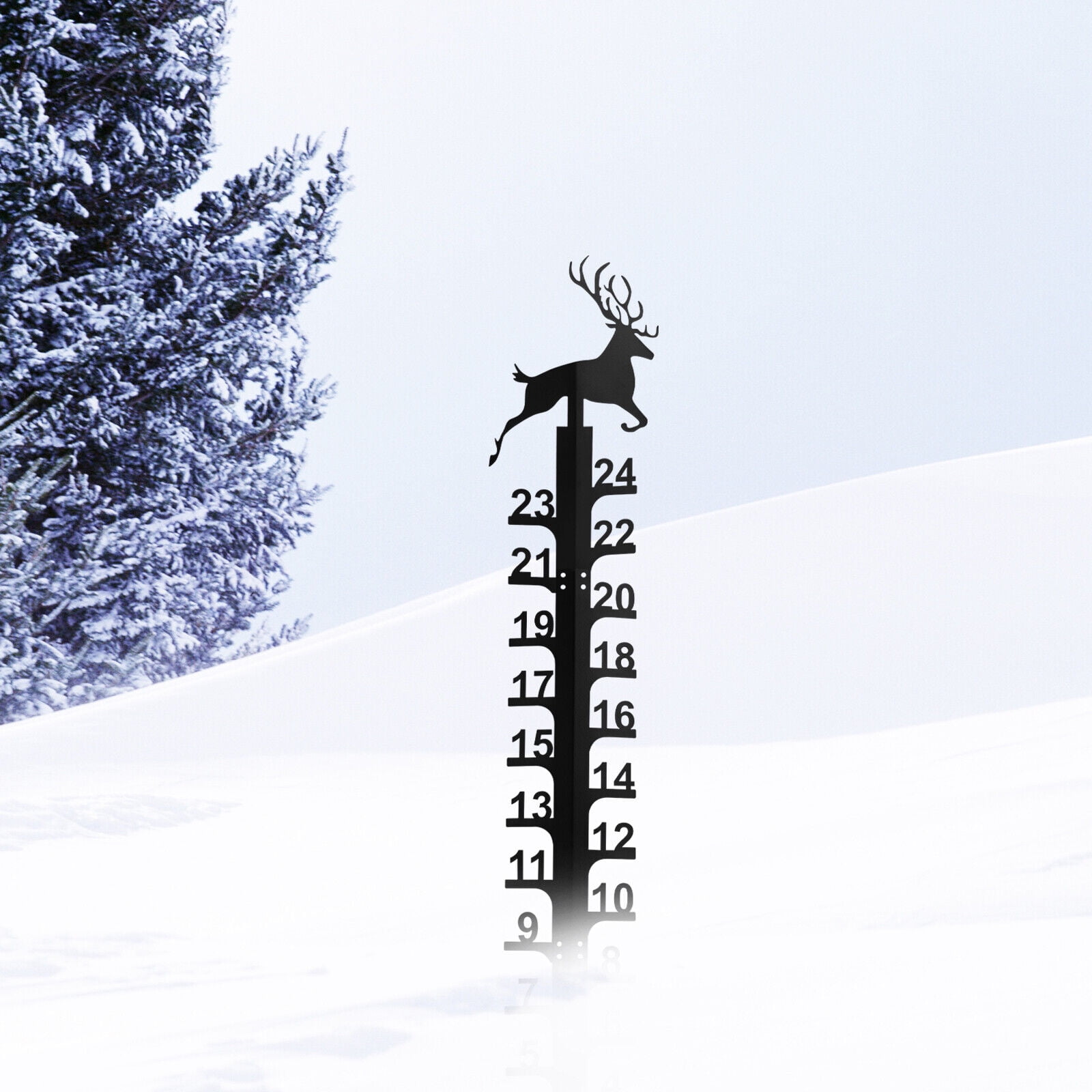 SHANNA 24 inch Snow Gauge Outdoor, Iron Art Snow Measuring Gauge, Xmas ...