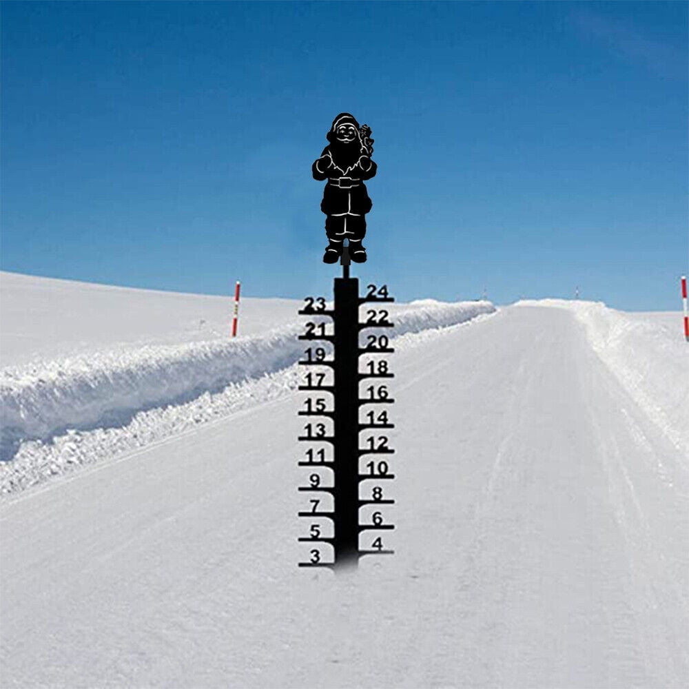 SHANNA 24 inch Snow Gauge Outdoor, Iron Art Snow Measuring Gauge, Xmas ...
