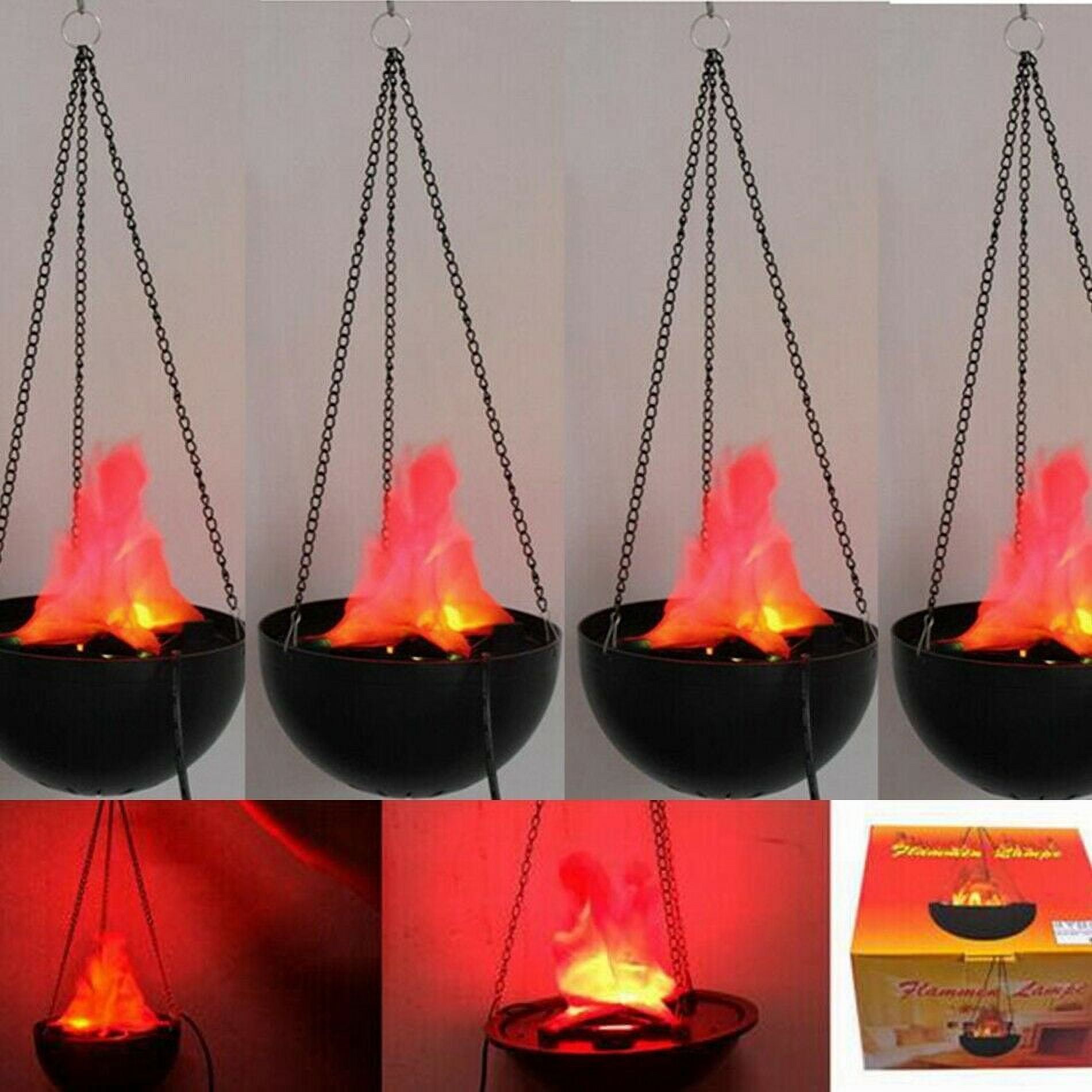 SHANNA 4 Pack 3D Fake Fire Light Hanging LED Flame Effect Lamp for ...