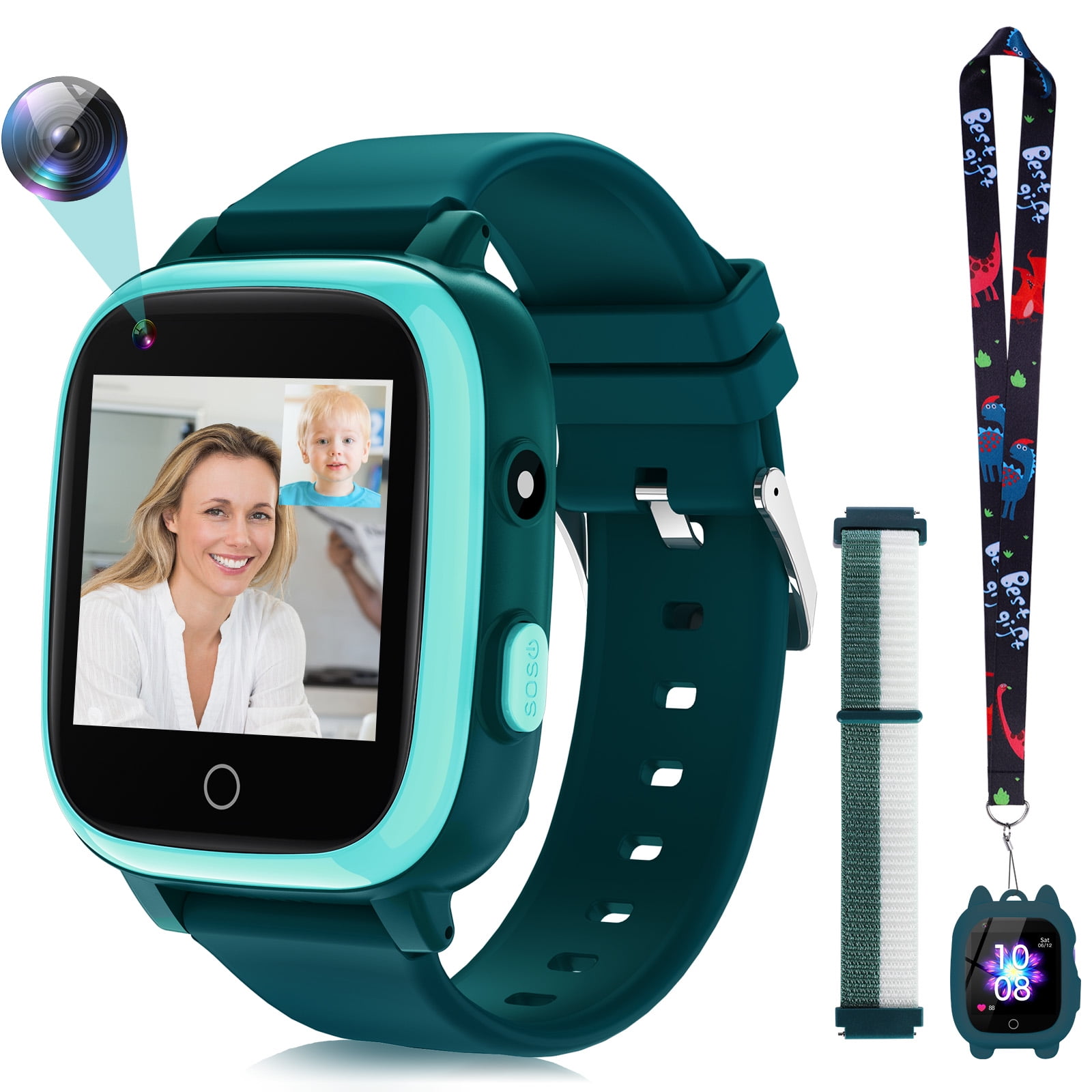SHANNA 4G Kids Smartwatch With GPS Tracker, Smart Watch Phone for Boys ...