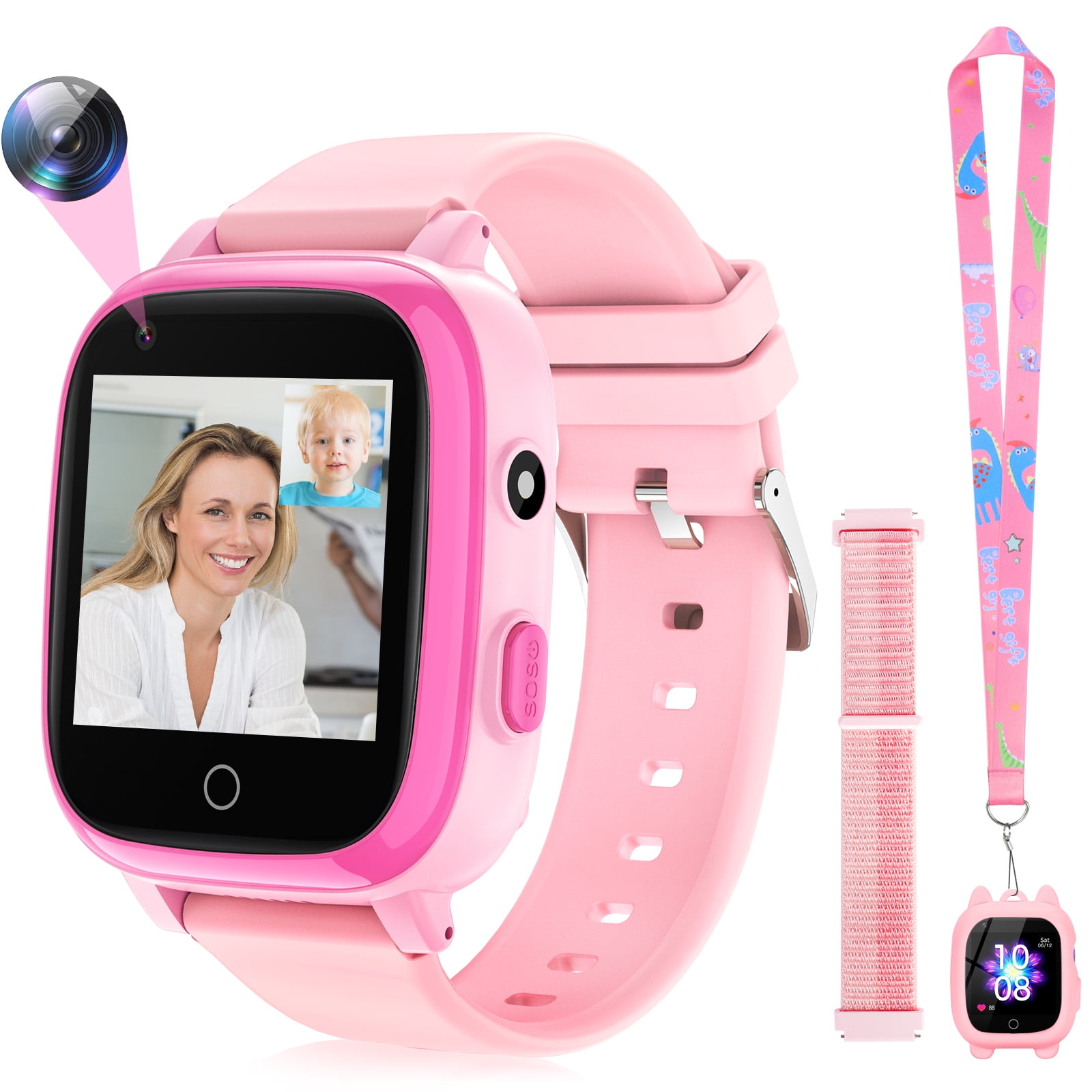 SHANNA 4G Kids Smartwatch With GPS Tracker, Smart Watch Phone for Boys ...