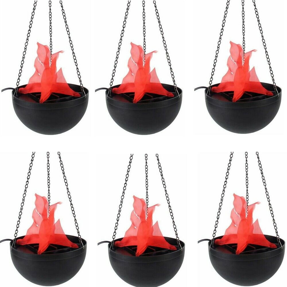 SHANNA 6 Pack 3D Fake Fire Light Hanging LED Flame Effect Lamp for ...