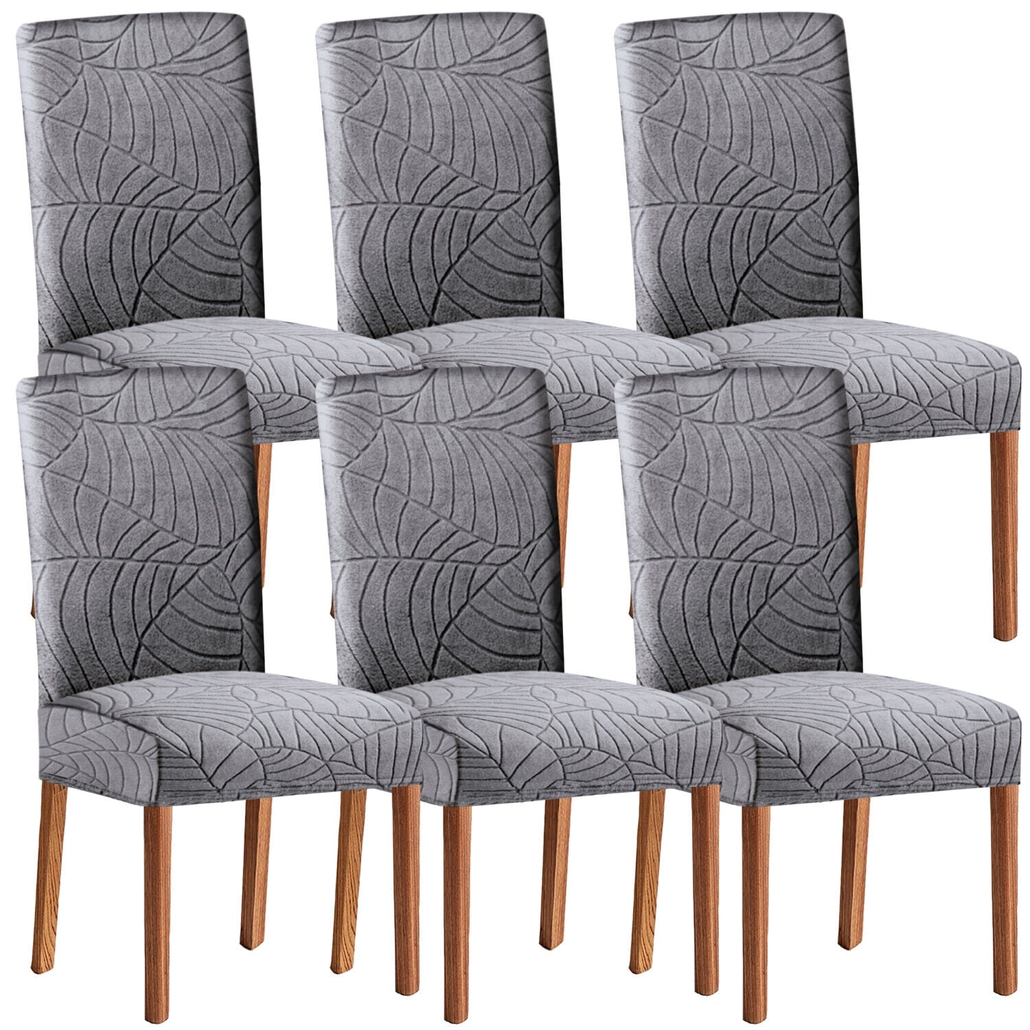 SHANNA 6pcs Dining Chair Slipcovers Stretch Parson High Back Chair ...