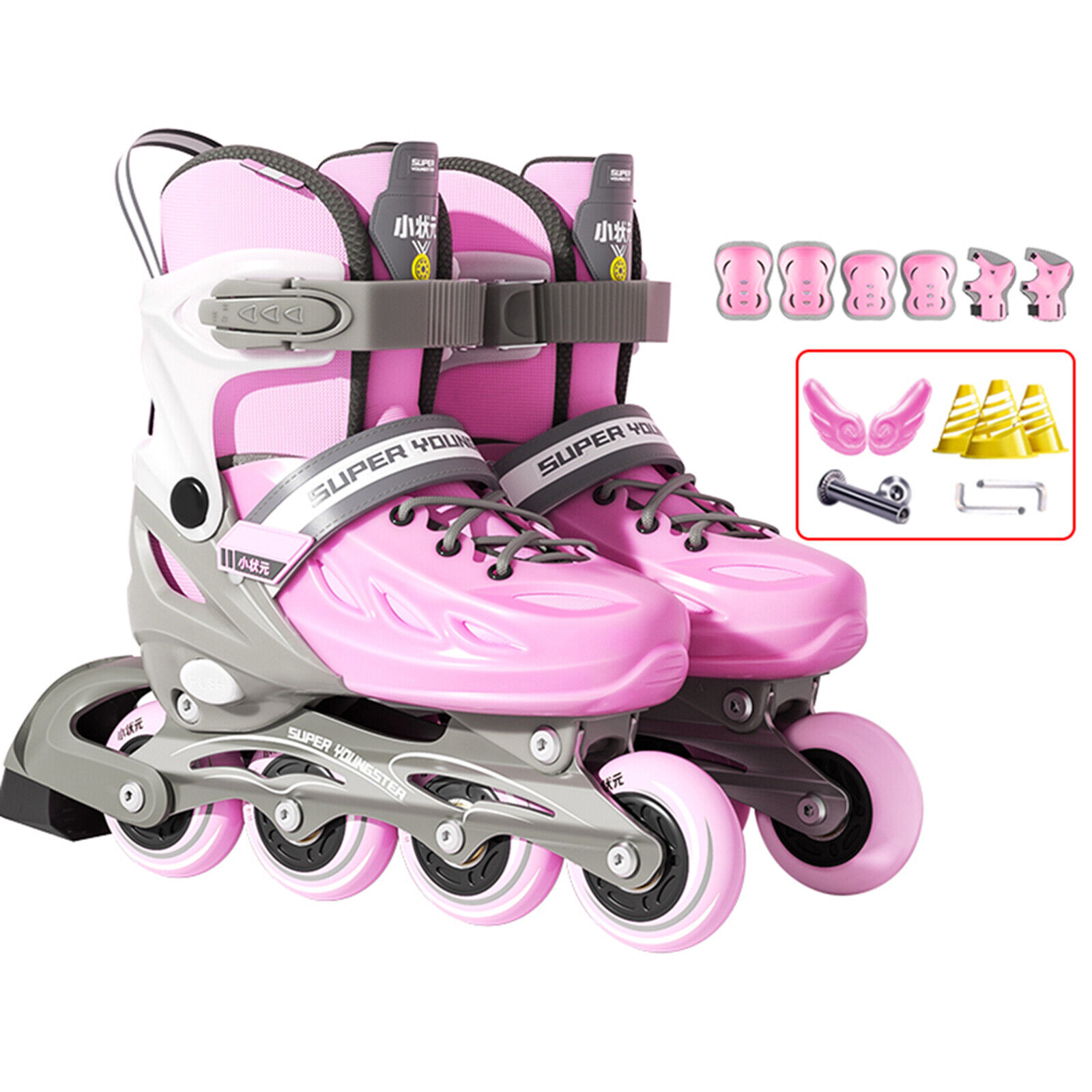 SHANNA Adjustable Inline Skates for Girls and Boys, Roller skates with ...