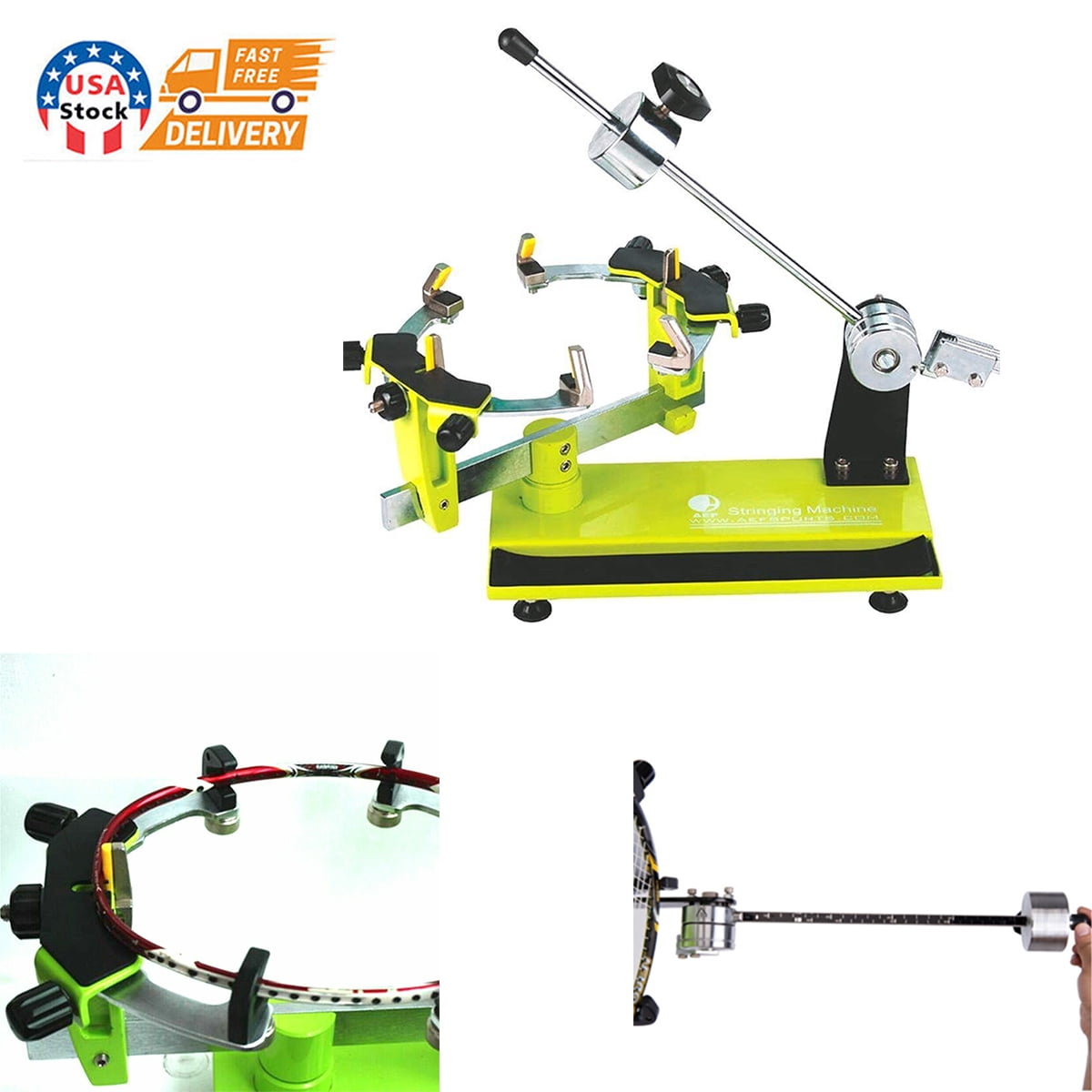 SHANNA Badminton Racket Stringing Machine Tennis Squash 360° Stringing Tool, Winch Type, US ...