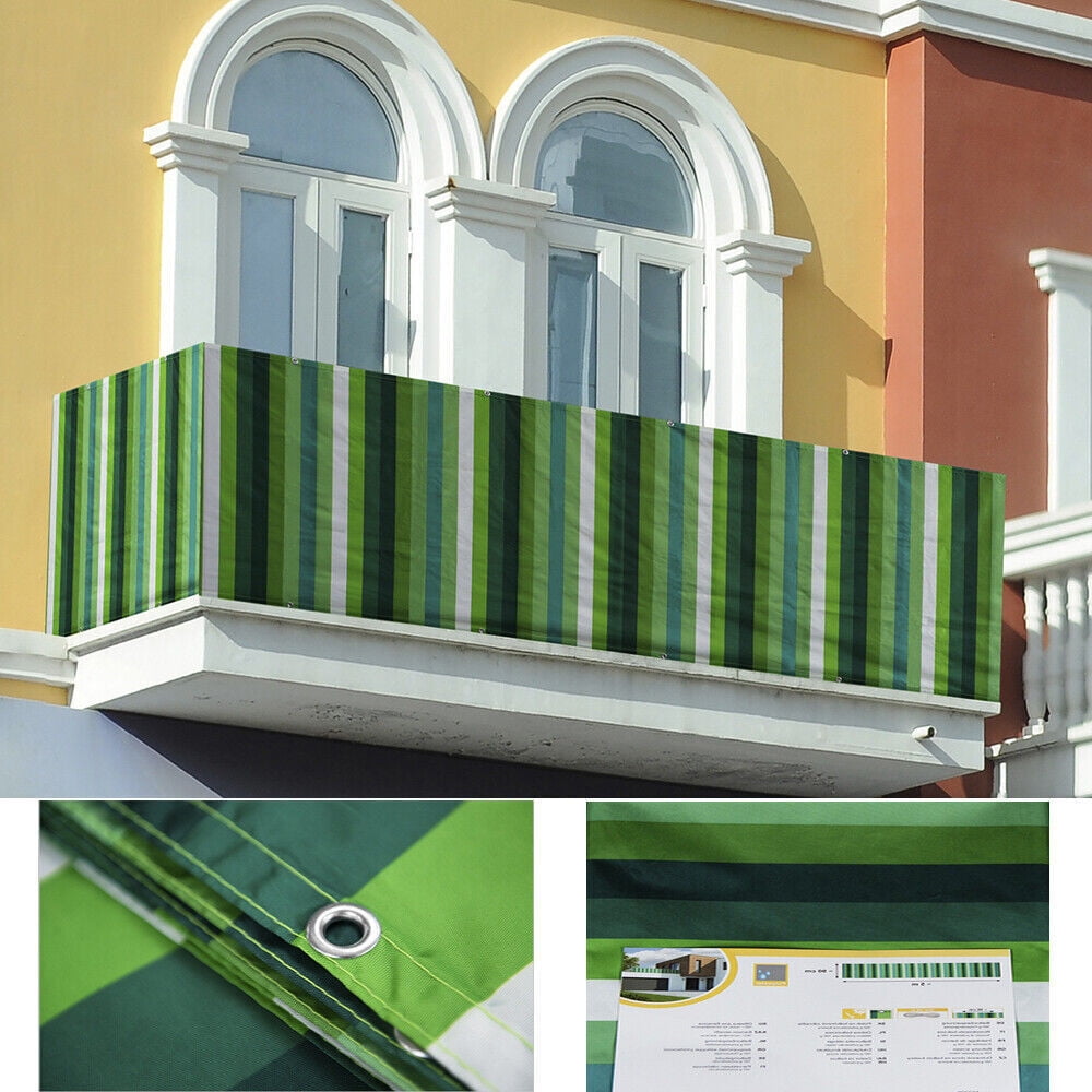 SHANNA Balcony Privacy Screen Shield Cover, 3ft x16.5ft, Includes 6.6ft ...