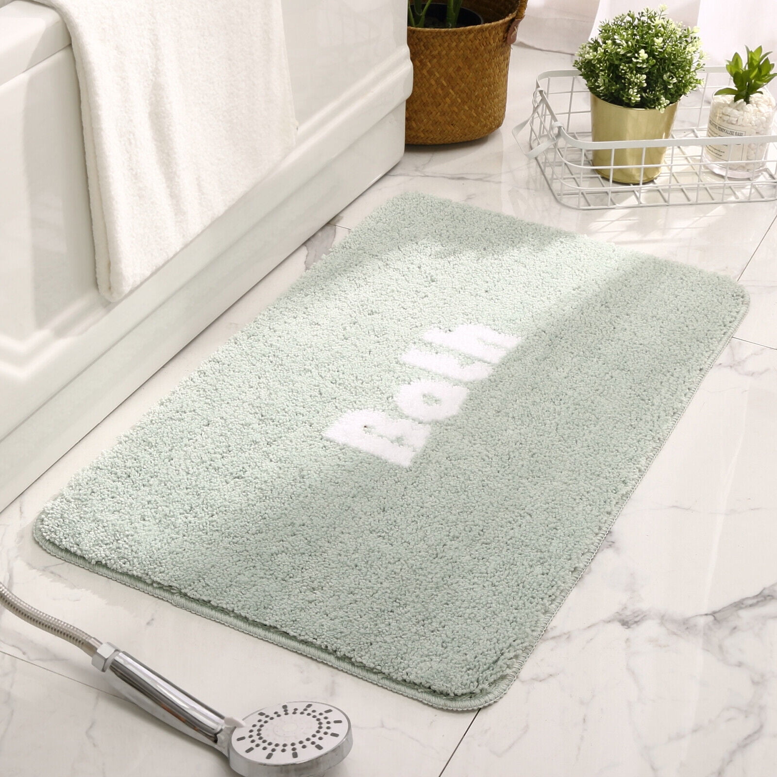 SHANNA Bathroom Rug Mat Microfiber Non-Slip Plush Bath Mat for Tub and ...