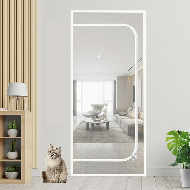 SHANNA Cat Screen Door, 39''X83'' Heavy Duty Pets Proof Screen Door ...
