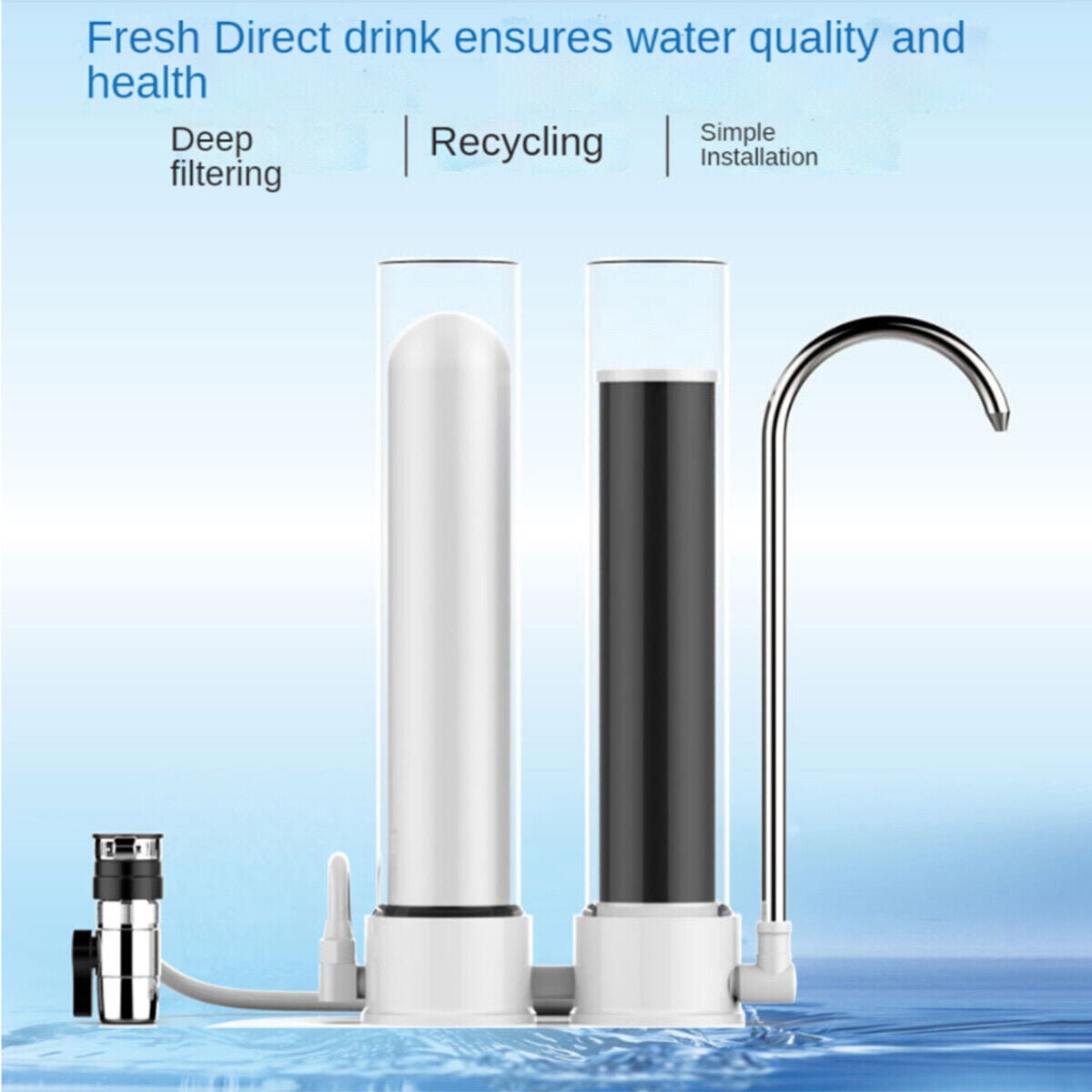 SHANNA Countertop Water Filter Faucet Tap Filter 2 In 1 Purifier ...