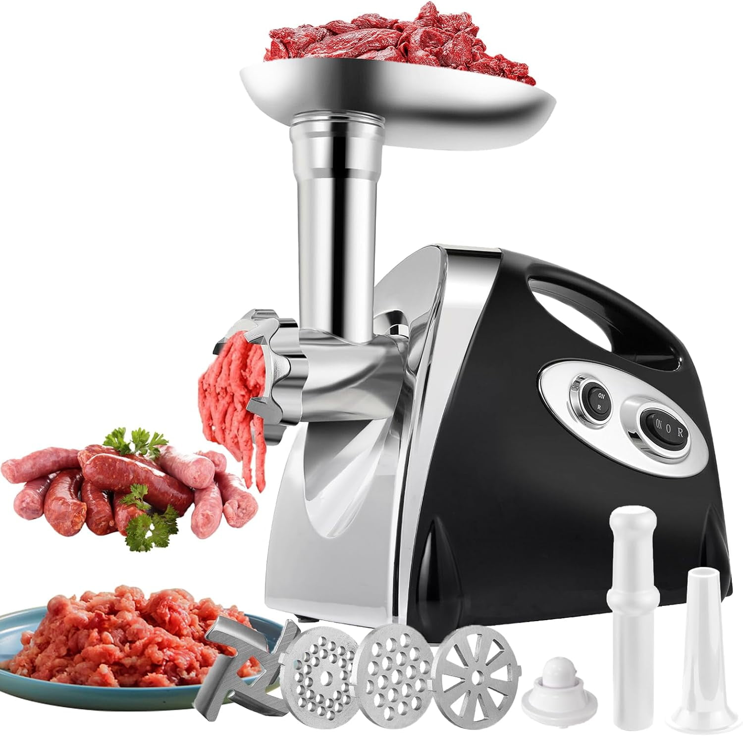 SHANNA Electric Meat Grinder, Stainless Steel Meat Mincer & Sausage ...