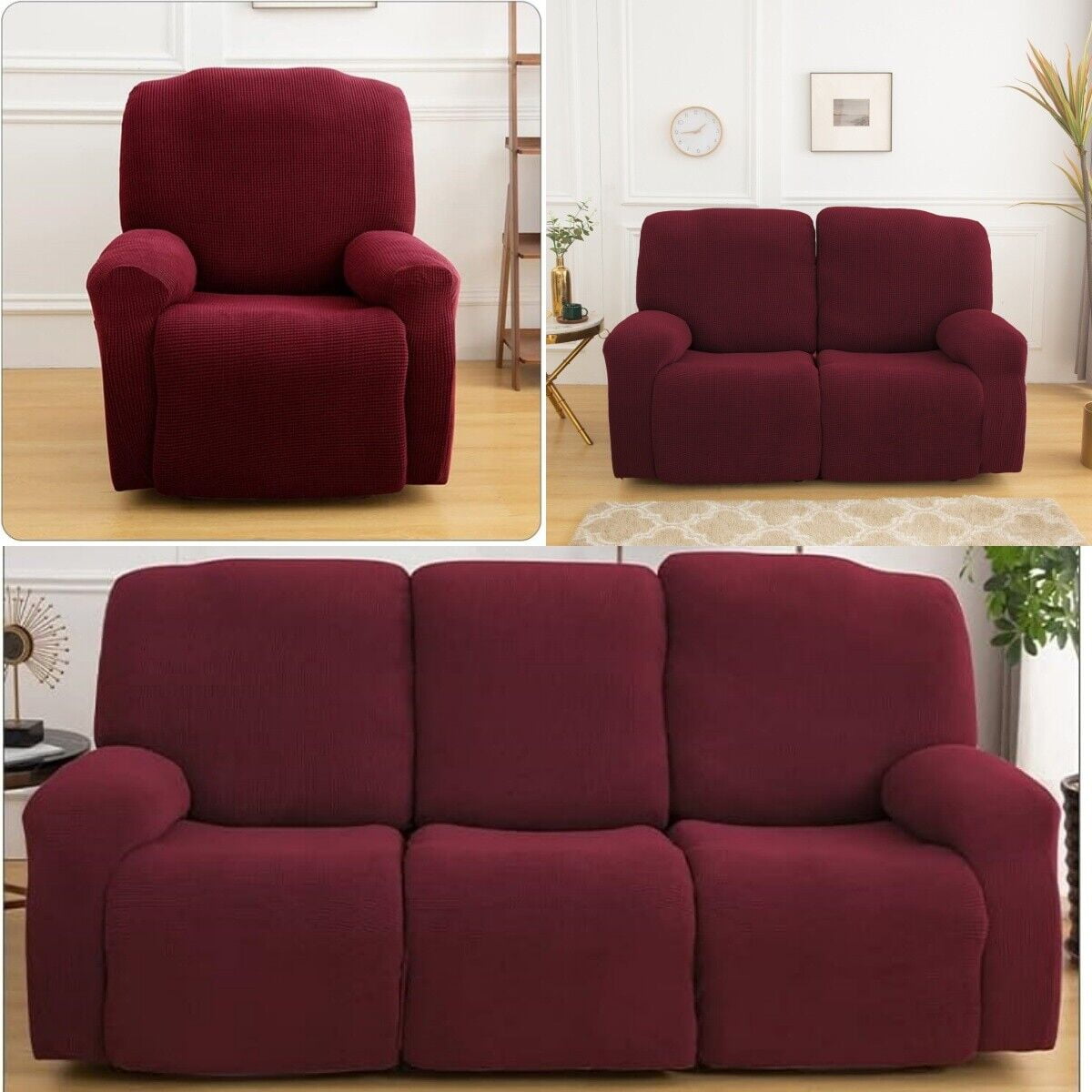 SHANNA Jacquard Stretch Recliner Sofa Covers, Soft Furniture Protector ...