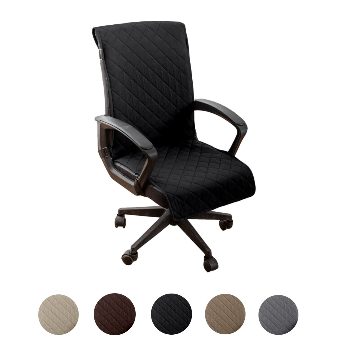 SHANNA Office Chair Slipcover Reversible Waterproof Computer Chair ...