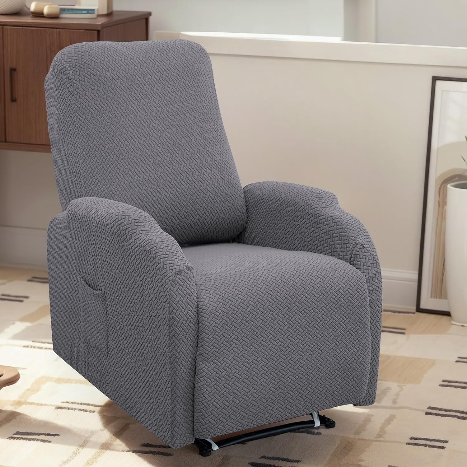 SHANNA Recliner Chair Covers 4 Piece Recliner Sofa Slipcover Small ...