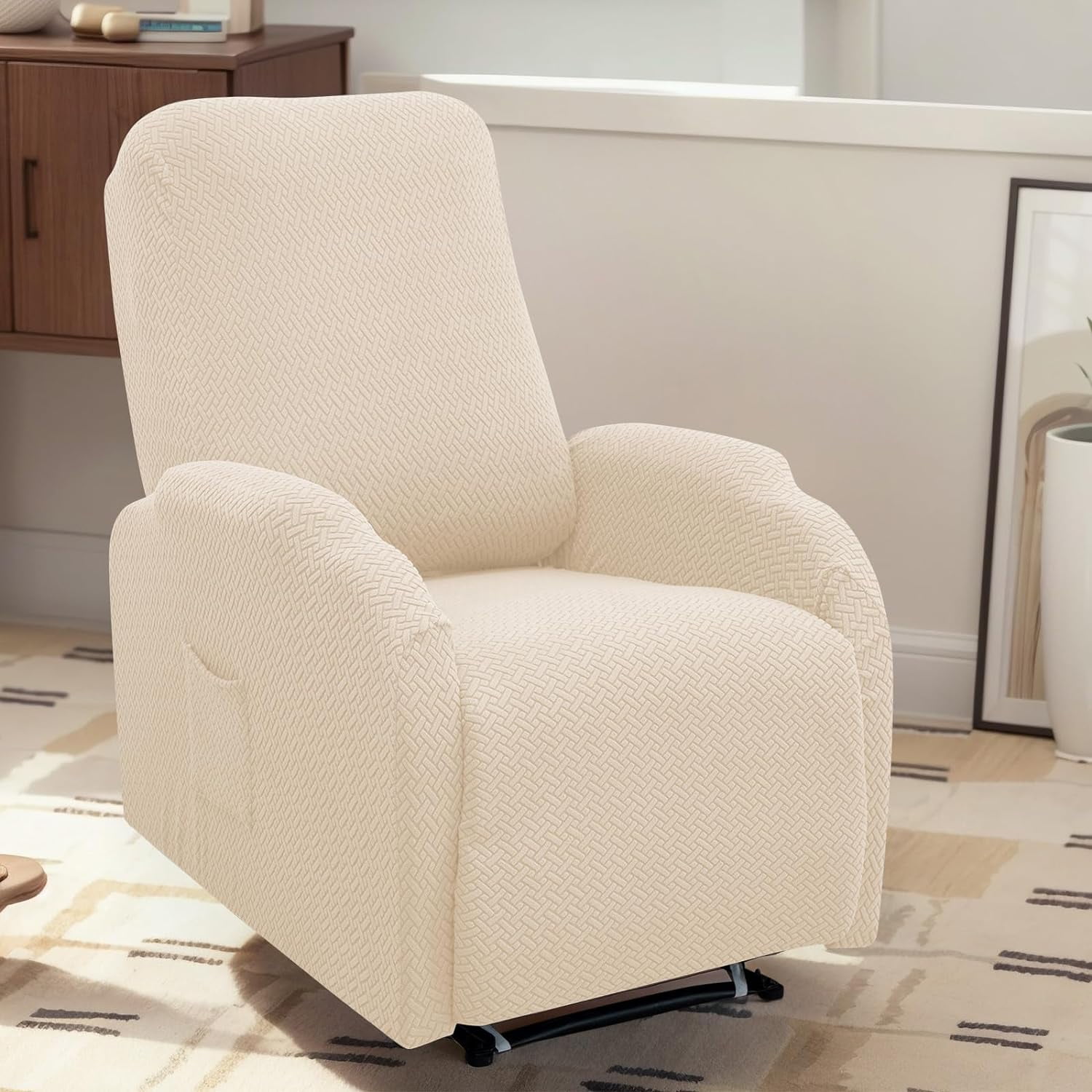 SHANNA Recliner Chair Covers 4 Piece Recliner Sofa Slipcover Small ...