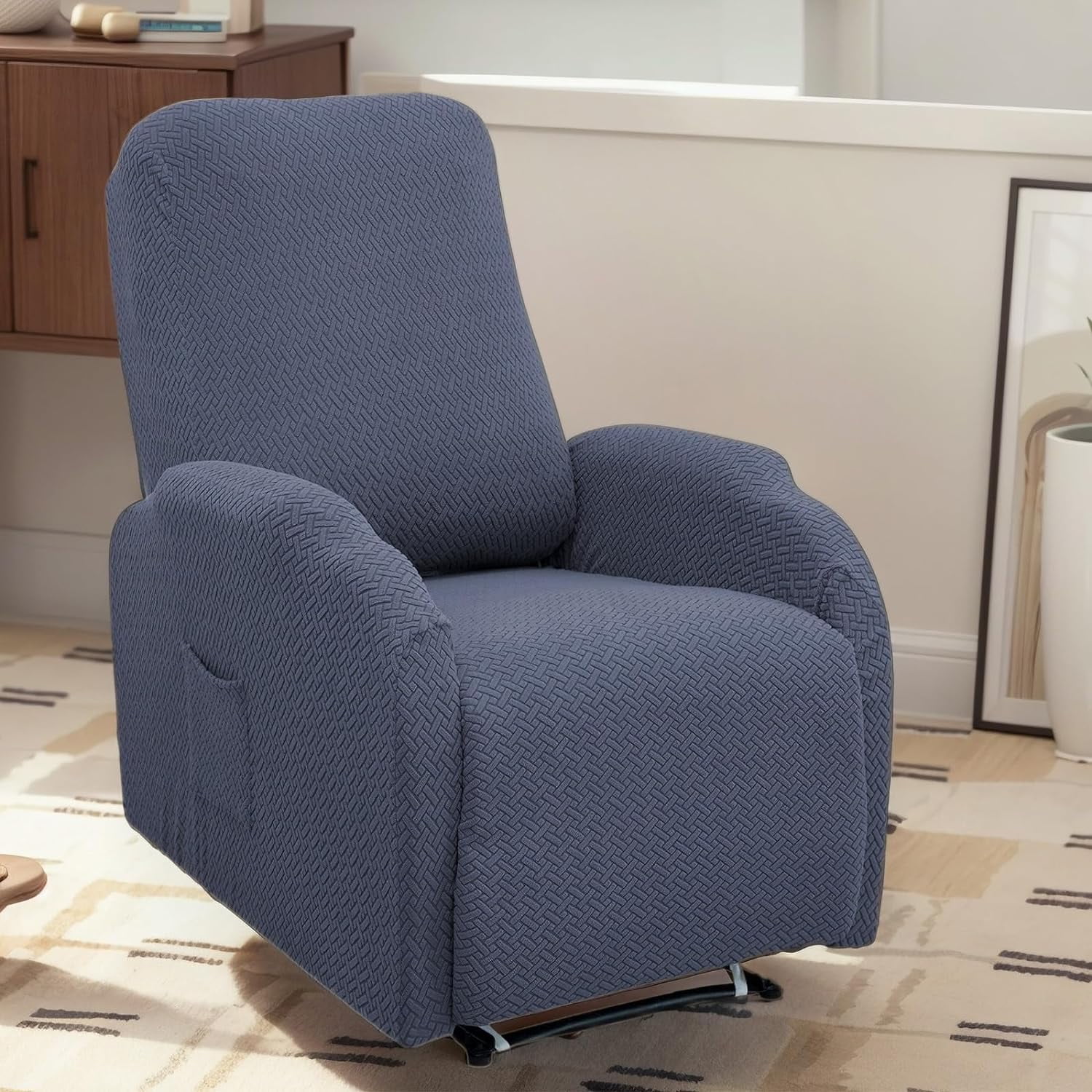 SHANNA Recliner Chair Covers 4 Piece Recliner Sofa Slipcover Small ...
