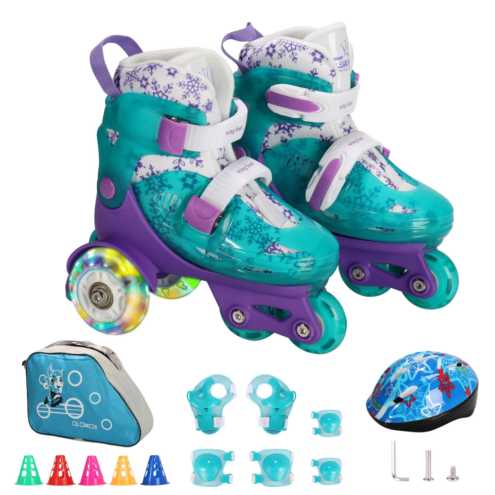 SHANNA Roller Skates for Girls Boys Kids, Adjustable 4 Sizes Roller ...