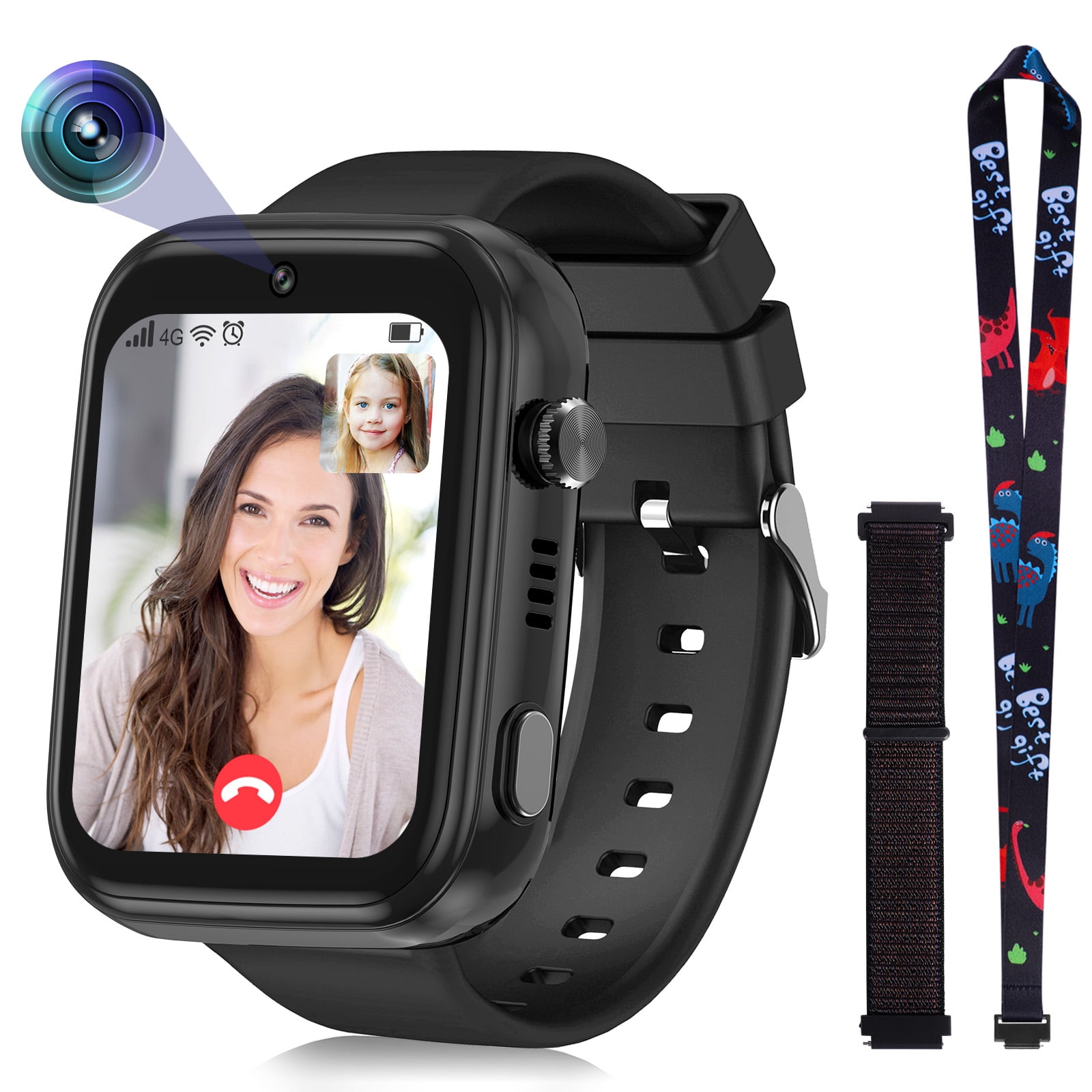 SHANNA Smart Watch for Kids with GPS 4G HD Touchscreen Watch with Phone ...